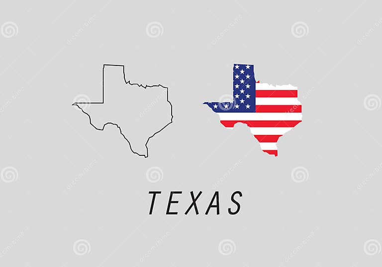 Texas Outline Map State Borders Stock Vector - Illustration of design ...