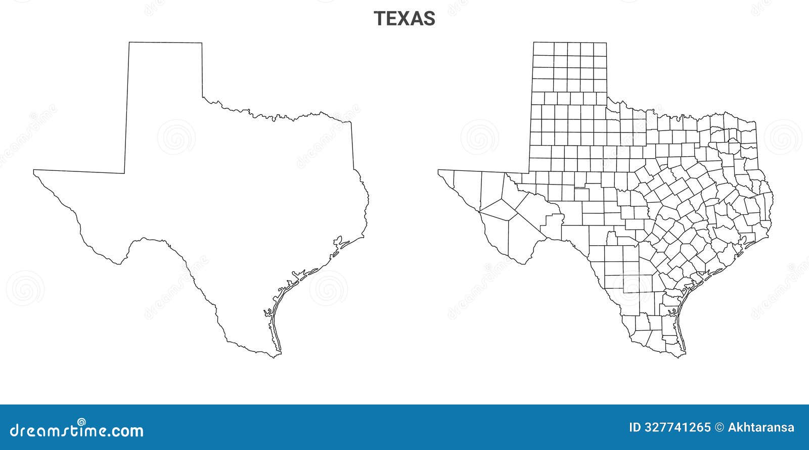 Texas Outline and Solid Map Set - Illustration Version Stock ...