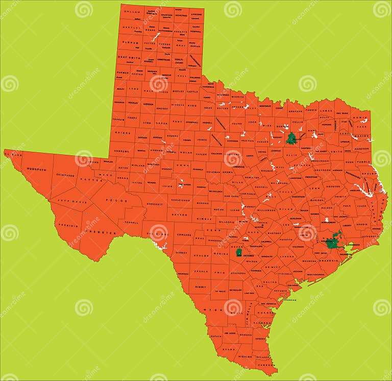 Texas political map stock vector. Illustration of navigation - 13351032