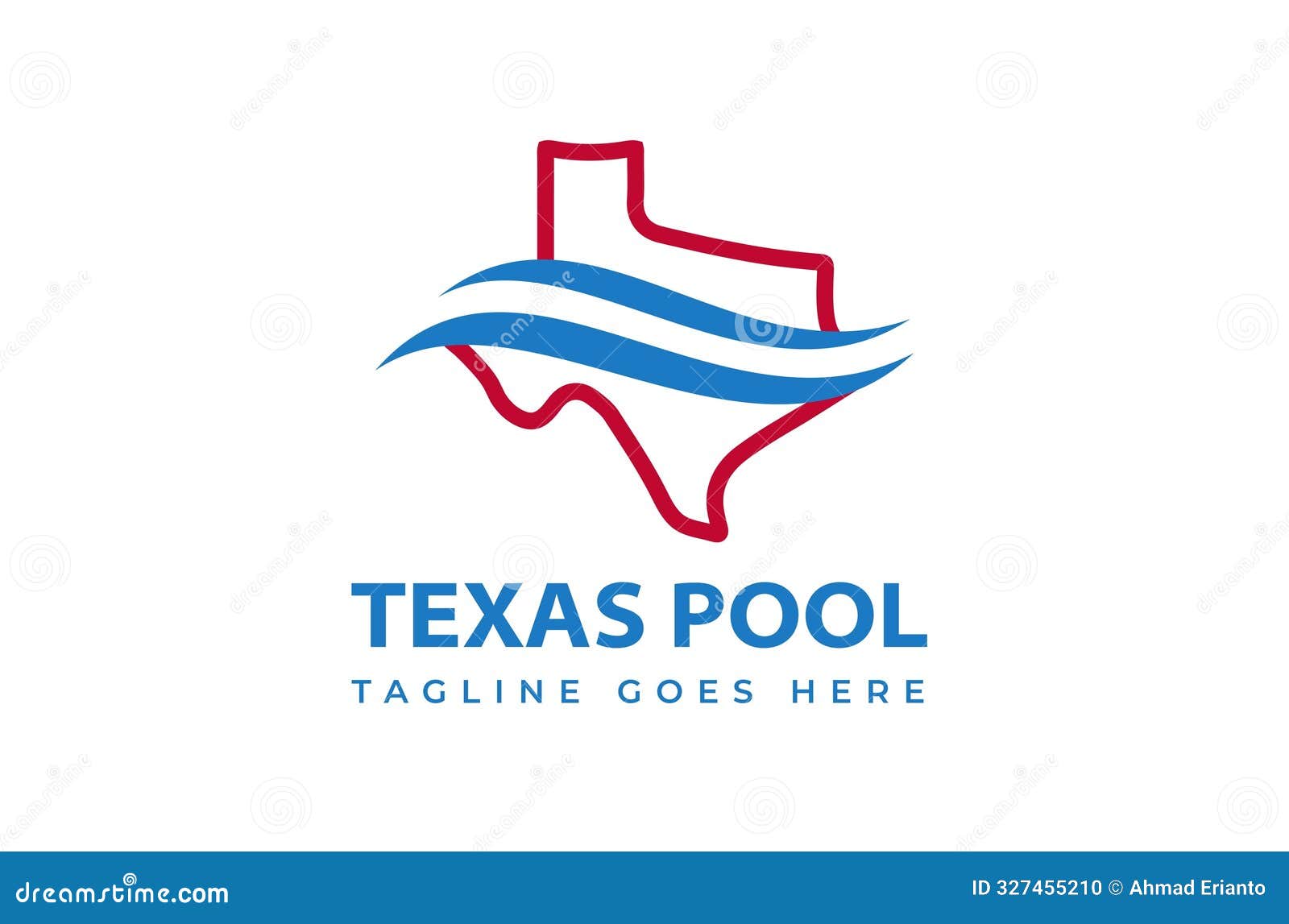 Texas Pool Company Logo Design with Blue Wave and State Outline Stock ...