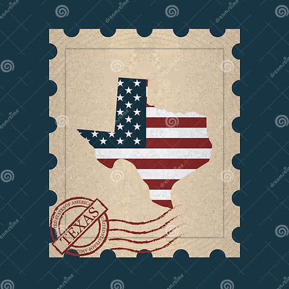 Texas Postage Stamp. Vector Illustration Decorative Design Stock Vector ...
