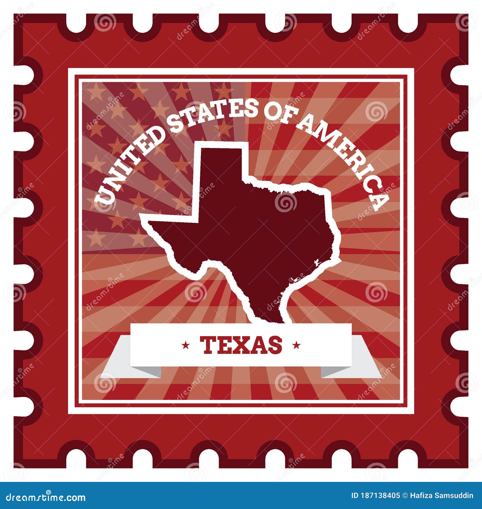 Texas Postage Stamp. Vector Illustration Decorative Design Stock Vector ...