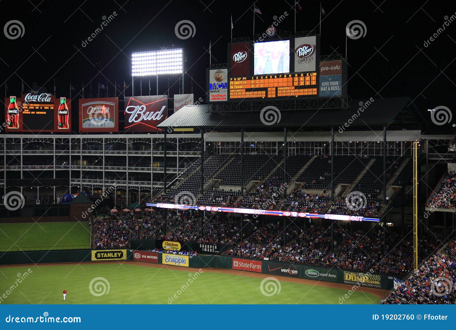 Texas Rangers Baseball Stadium Scoreboards