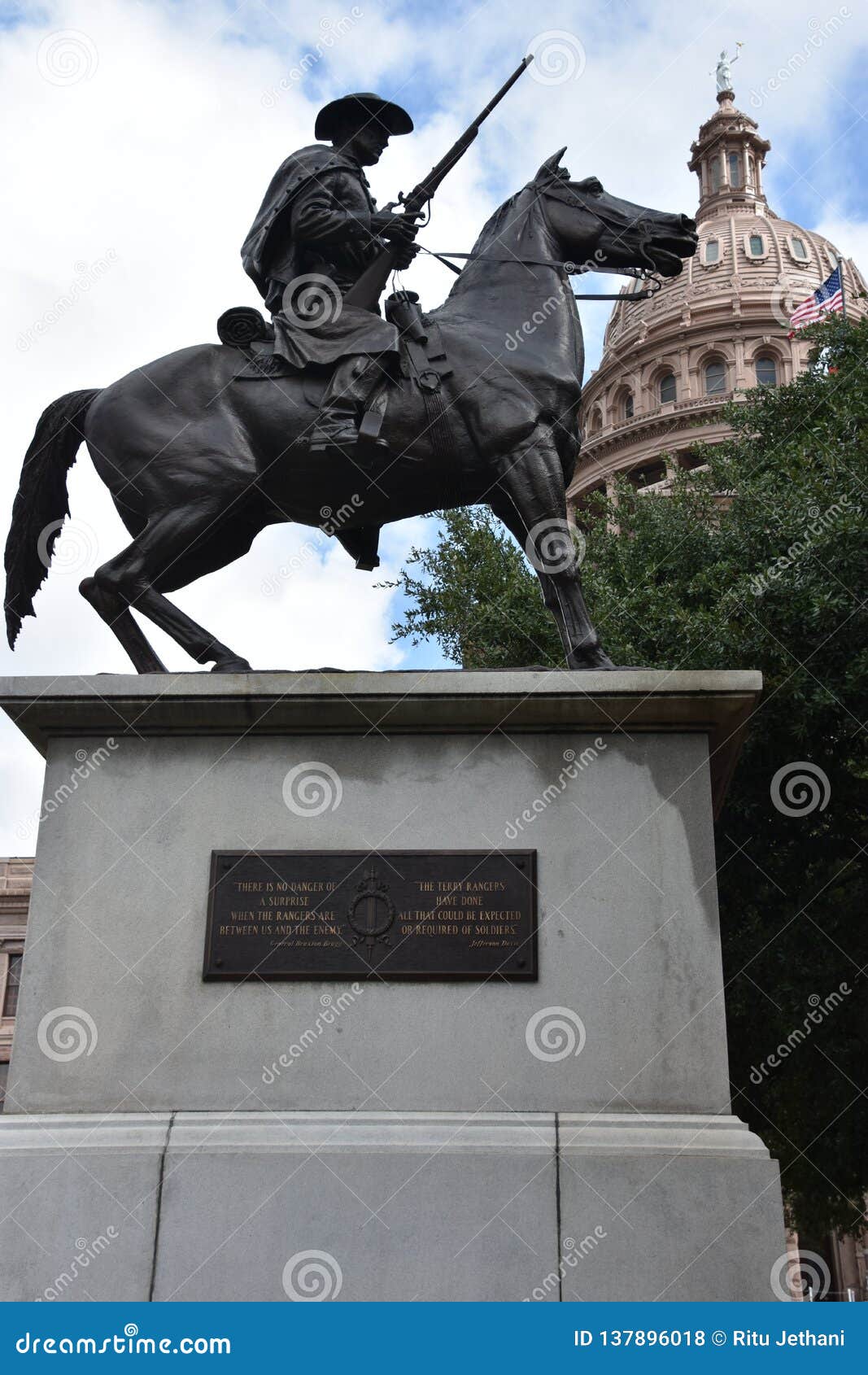 Texas Rangers Monument at the State Capitol Grounds in Austin Stock ...