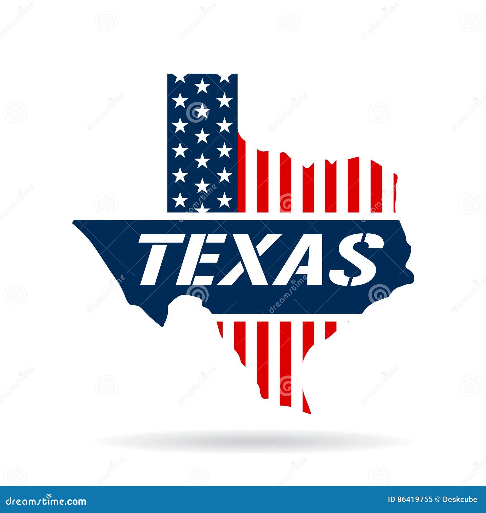 Texas Red White Blue Map. stock illustration. Illustration of global ...