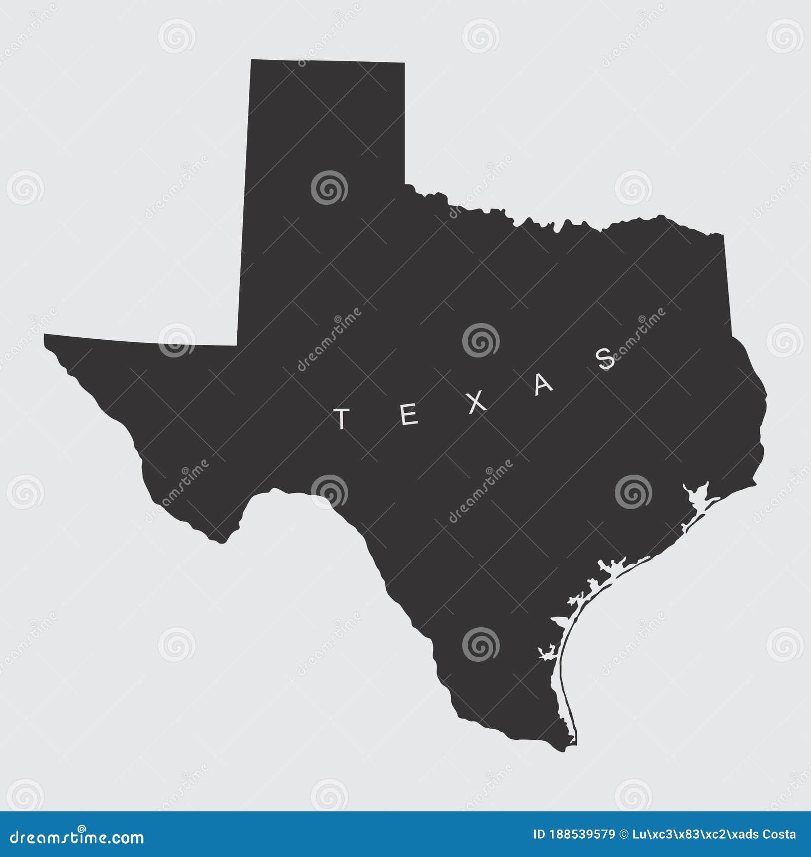 Texas Map Silhouette And Cactuses Desert Black Silhouette. Vector ...