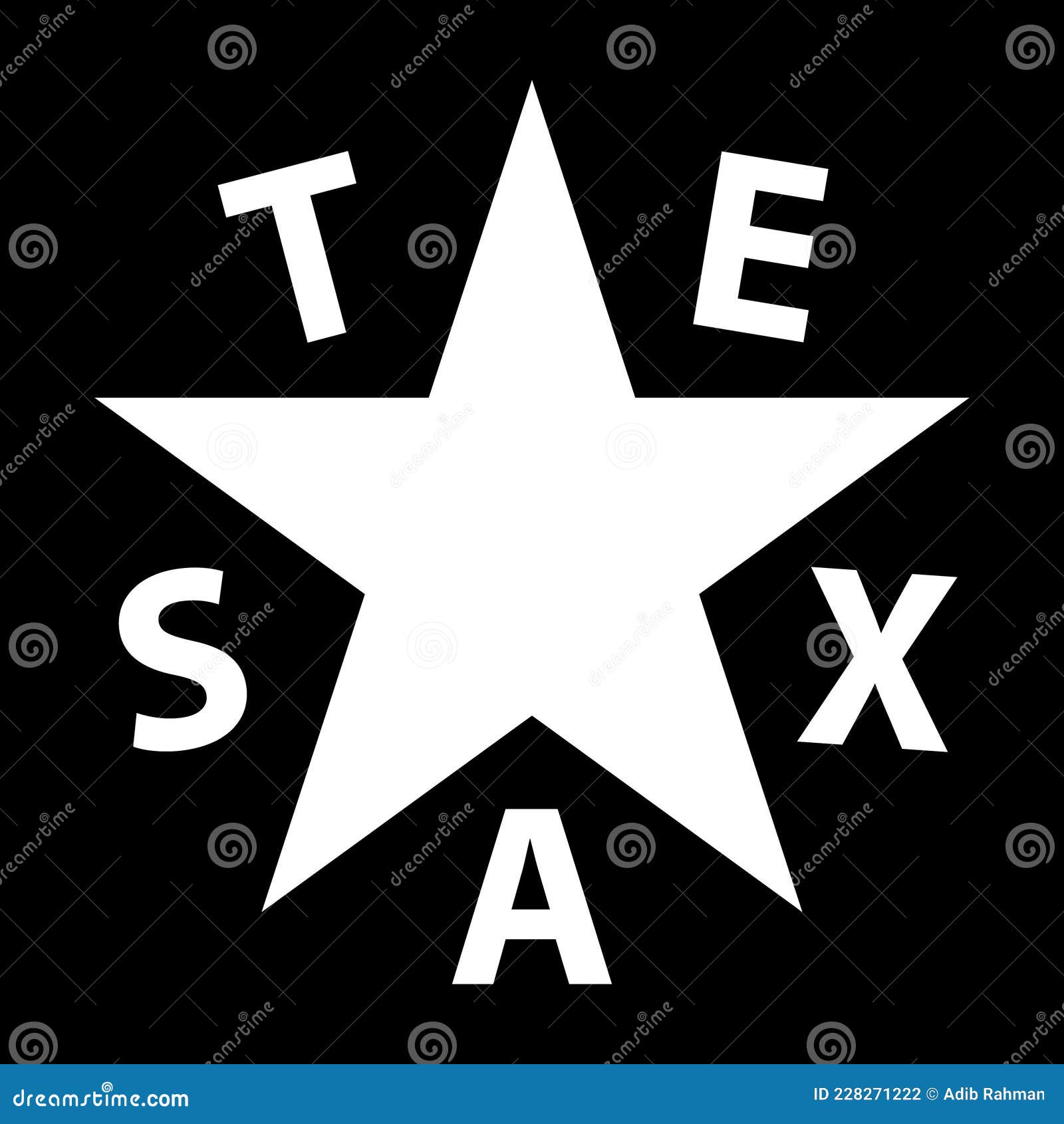 Texas with Star stock vector. Illustration of state - 228271222