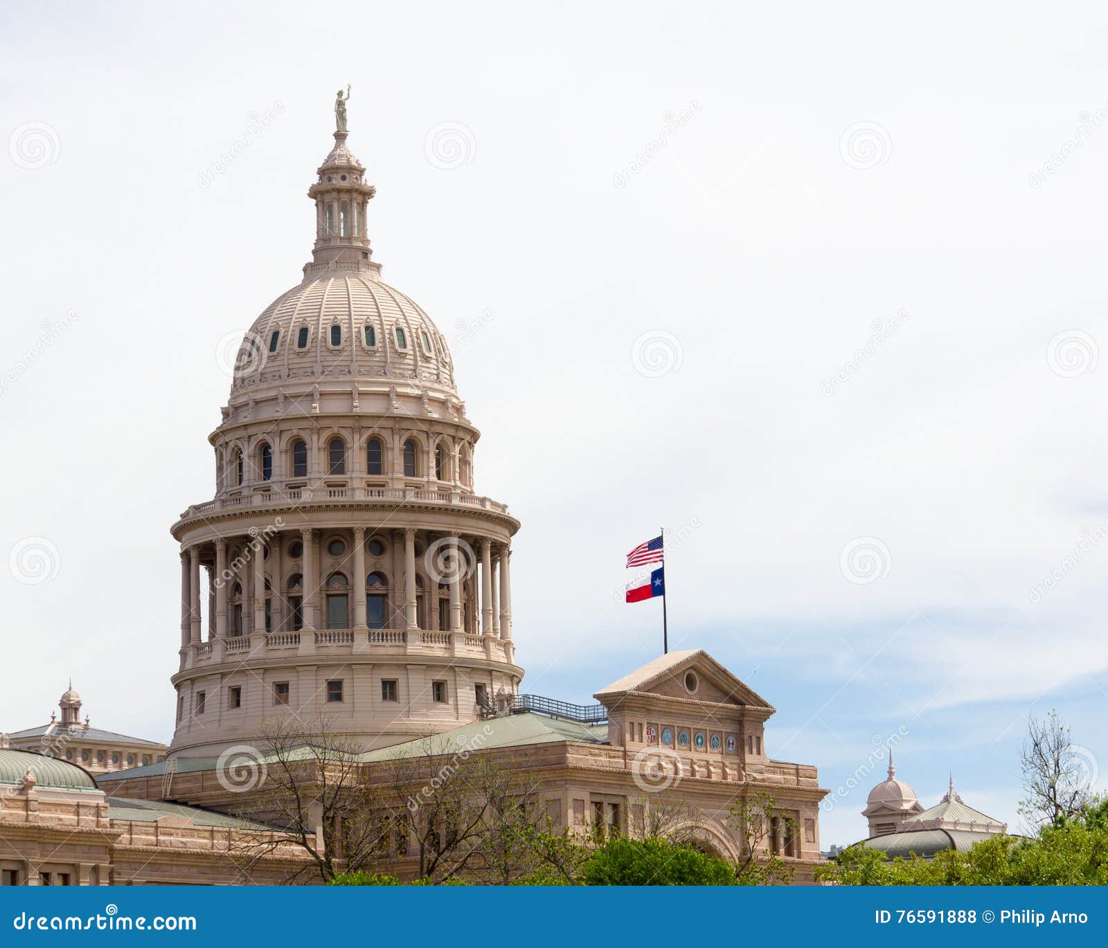 Texas State Capitol and Flags Outstretched Stock Photo - Image of scene ...
