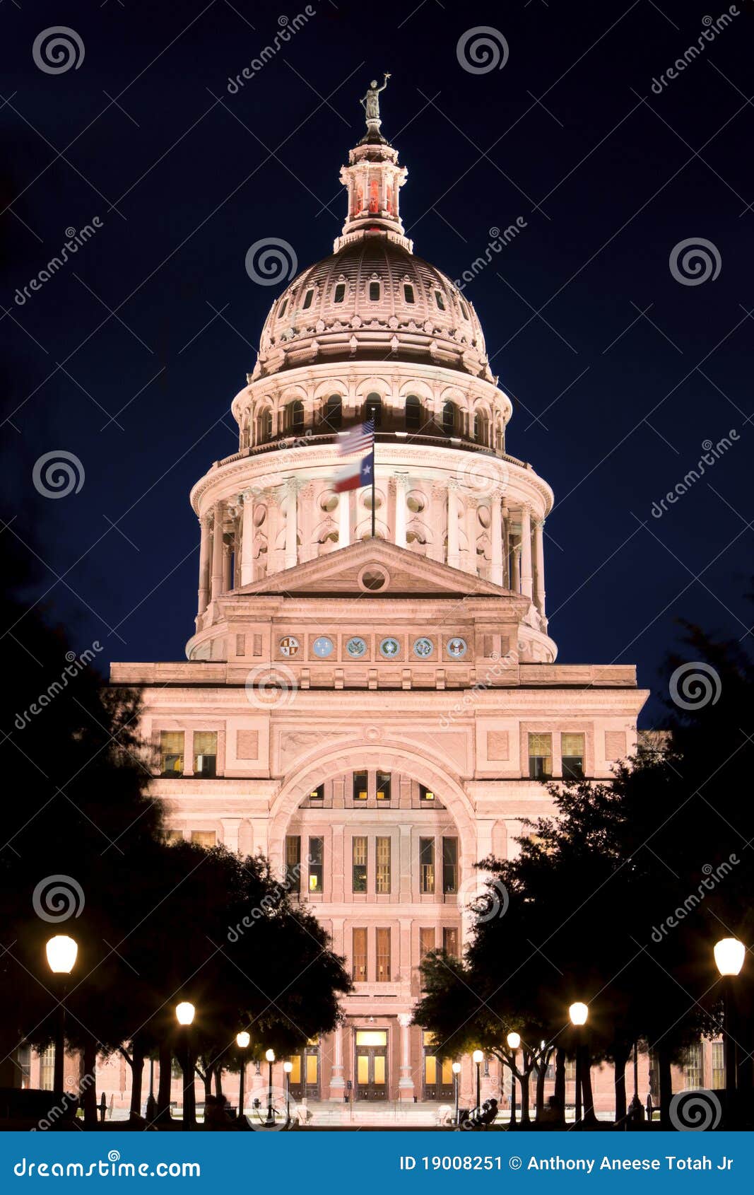 Texas State Capitol at Night Stock Image - Image of places, fence: 19008251