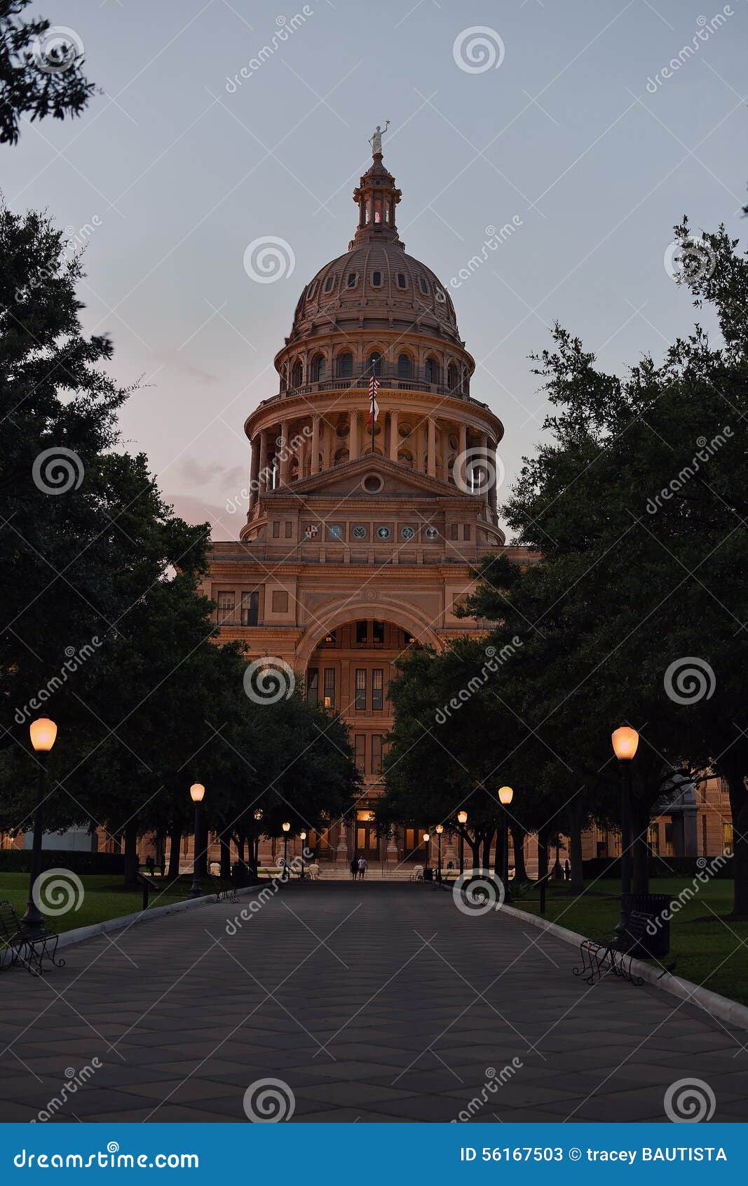 Texas State Capitol at Night Stock Image - Image of trees, straight ...