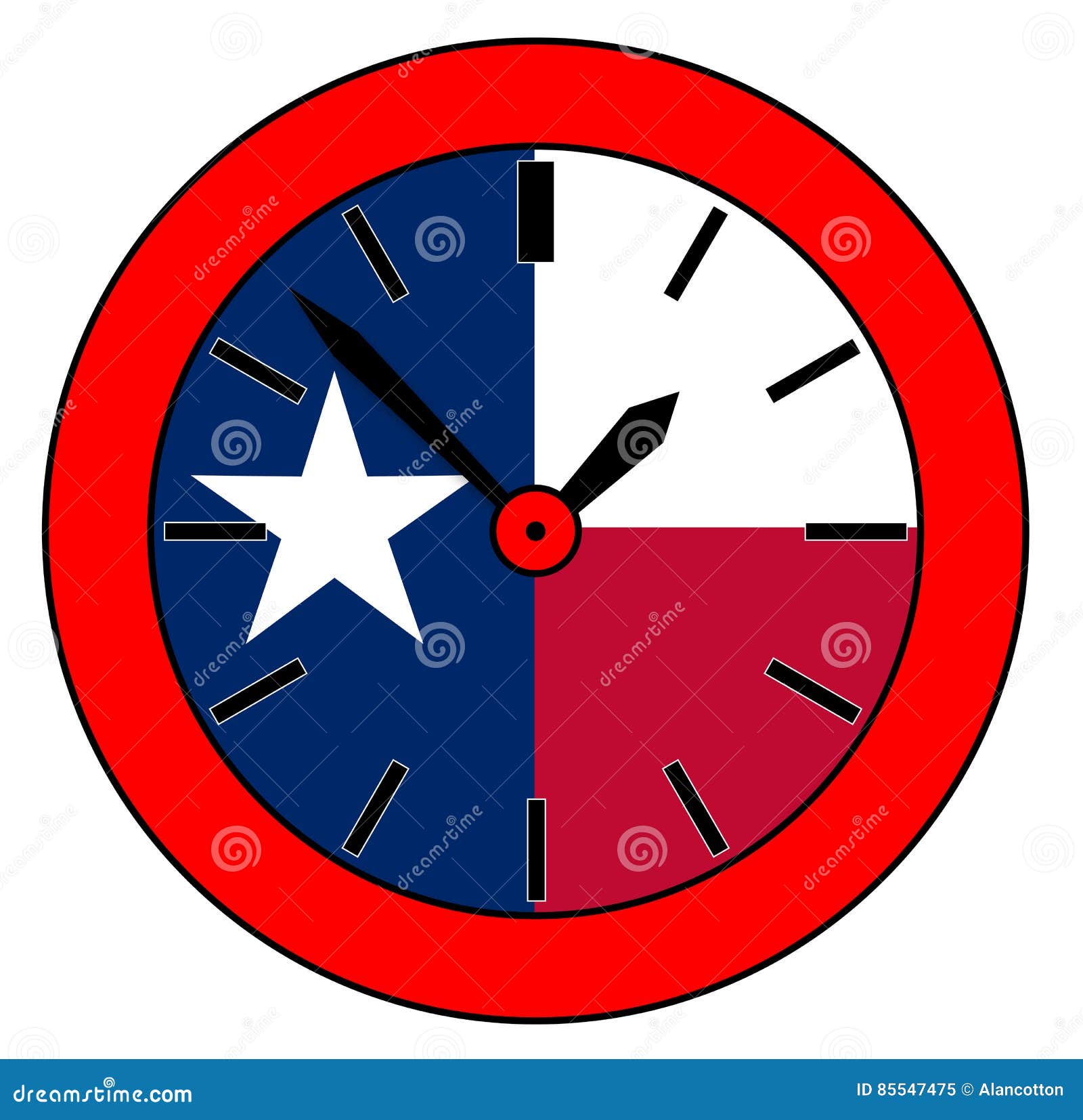 Texas State Clock illustrazione vettoriale. Illustrazione di mani ...