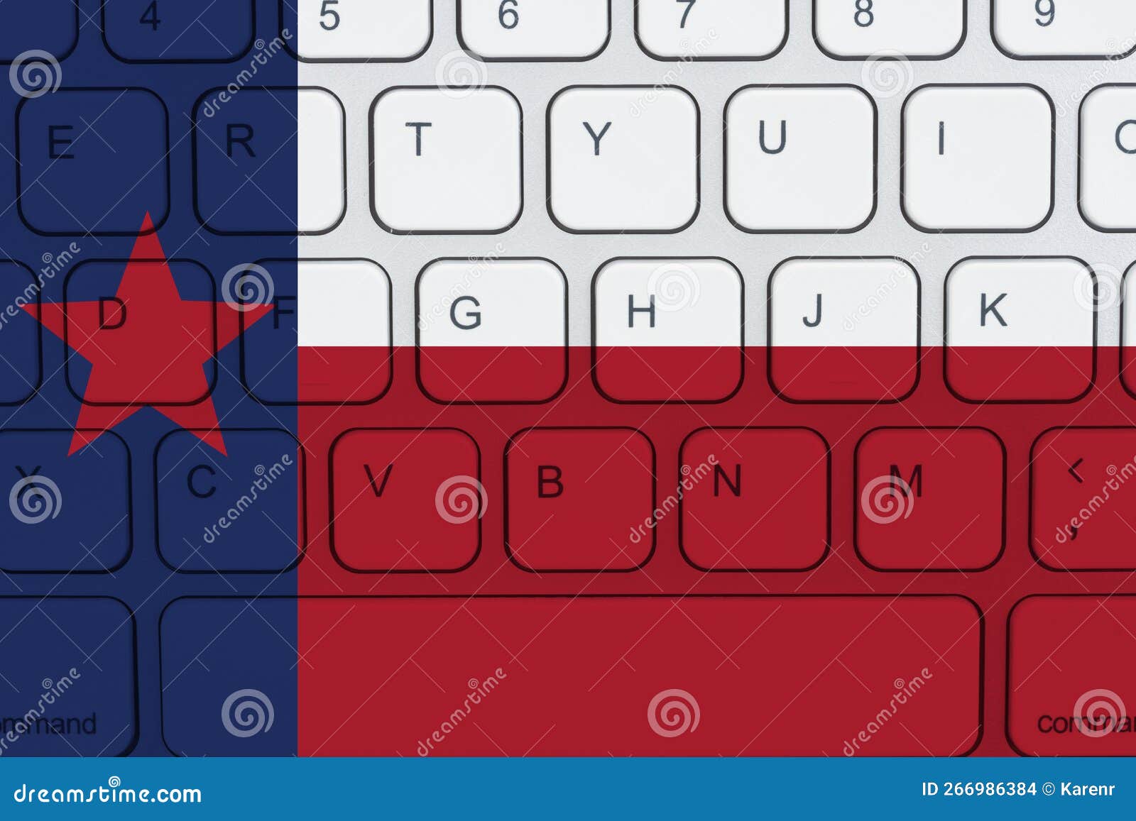 Texas State Flag Over a Computer Keyboard Stock Photo - Image of ...