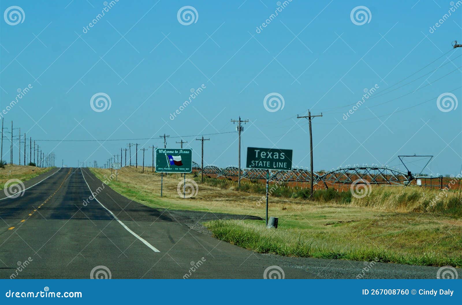 The Texas State Line Signs. Stock Photo - Image of state, great: 267008760