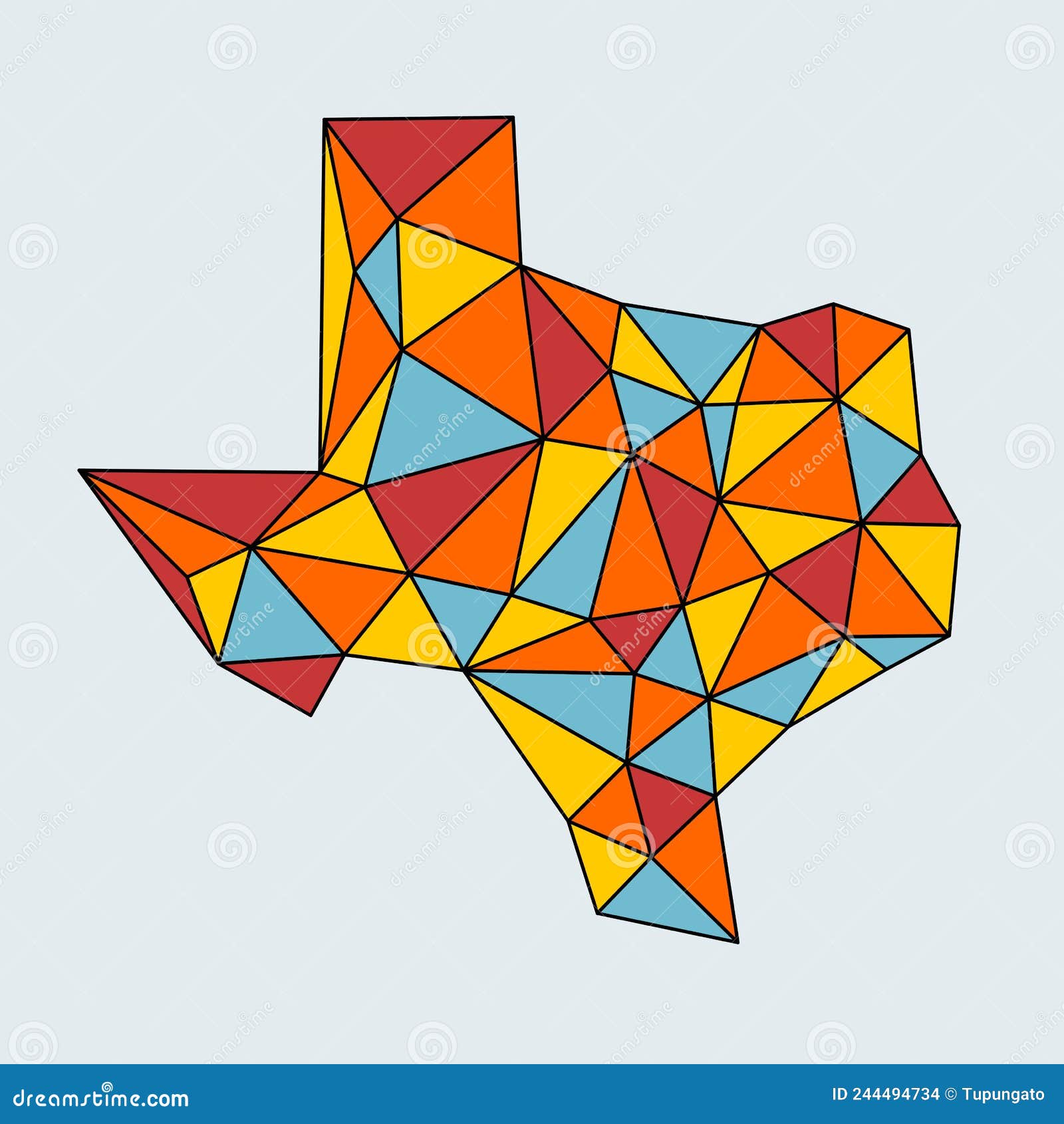 Texas State Low Poly Style Map Stock Vector - Illustration of texas ...