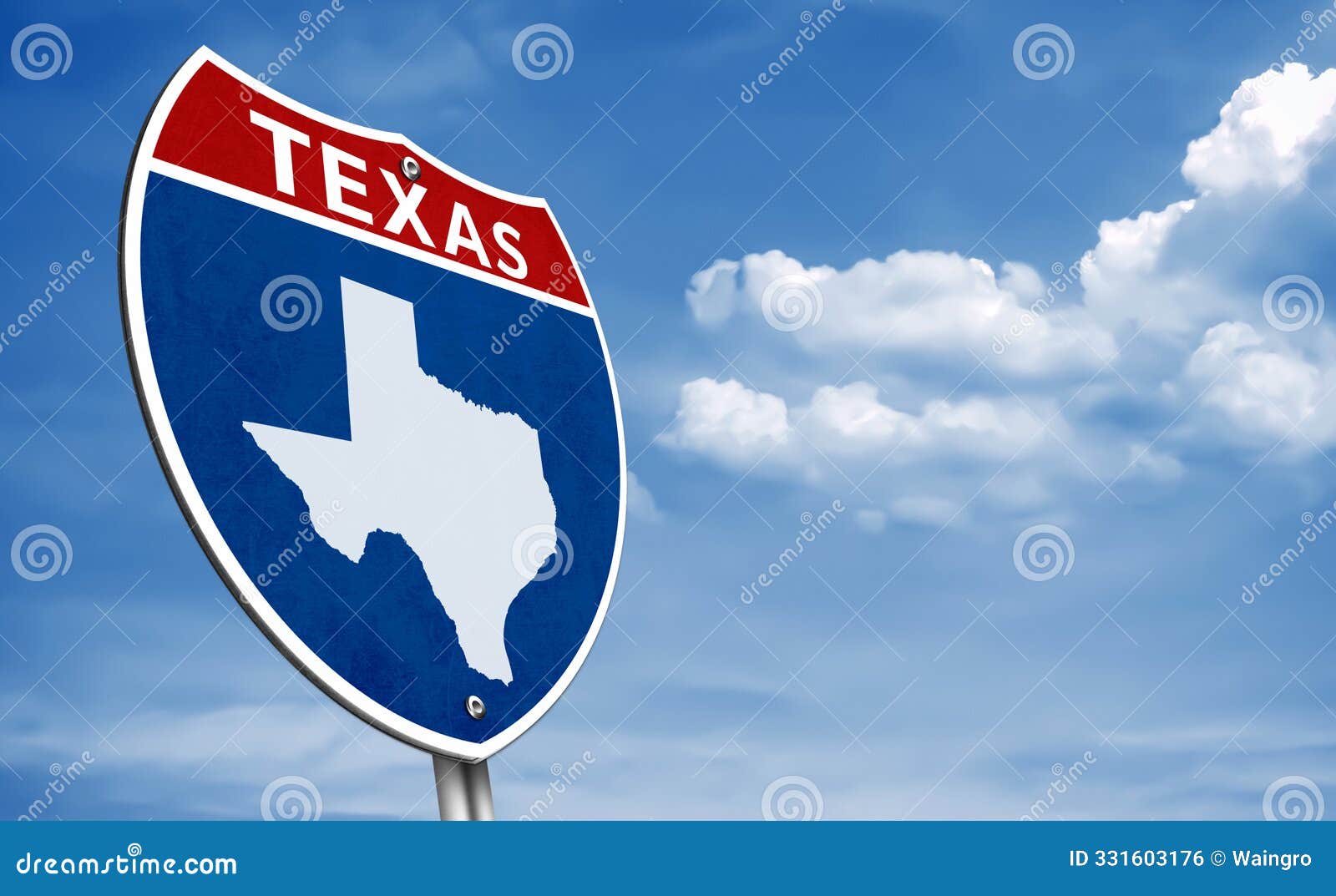 Texas State Map - Interstate Road Sign Stock Photo - Image of road ...