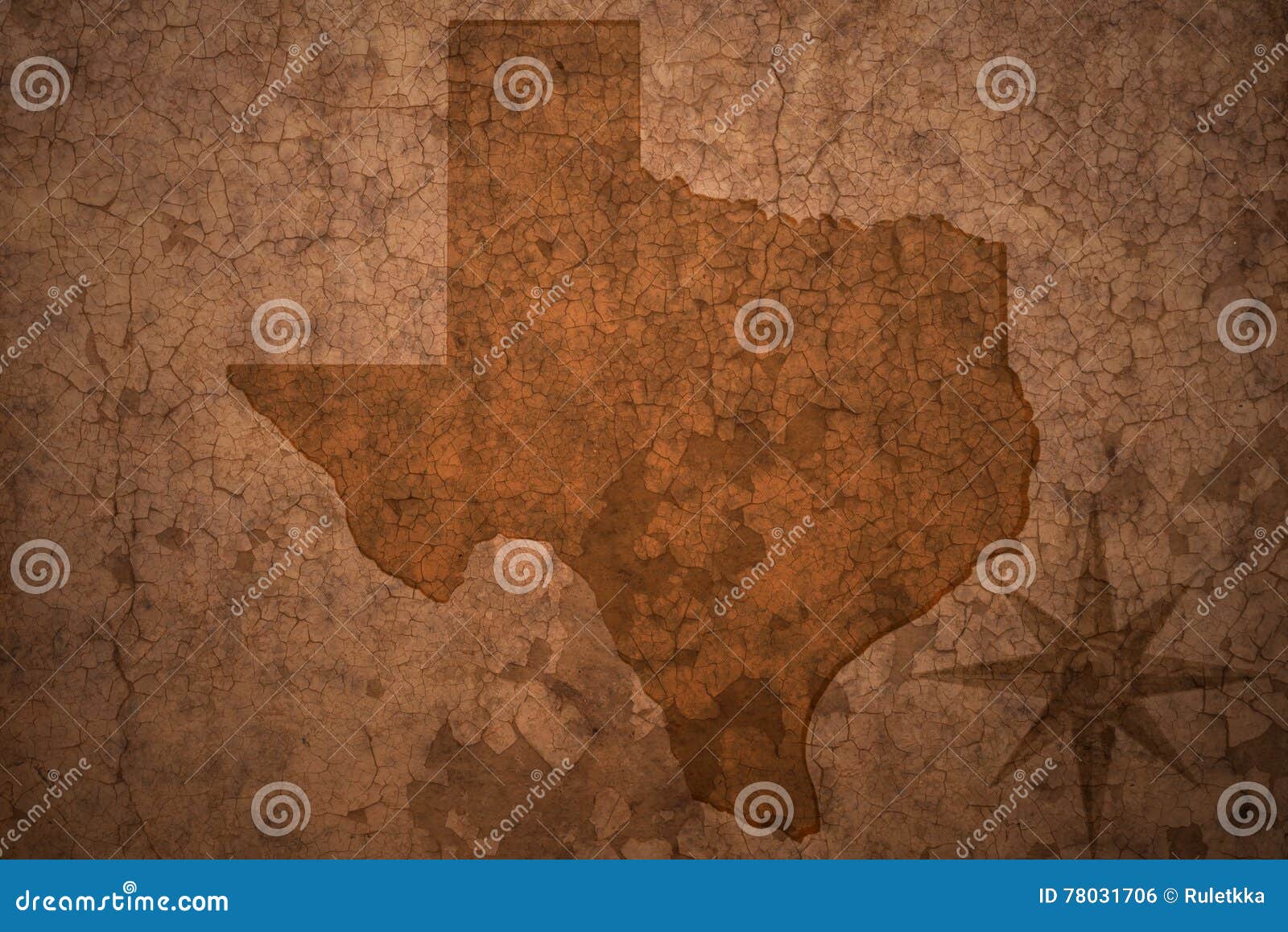 Texas State Map on a Old Crack Paper Background Stock Photo - Image of ...