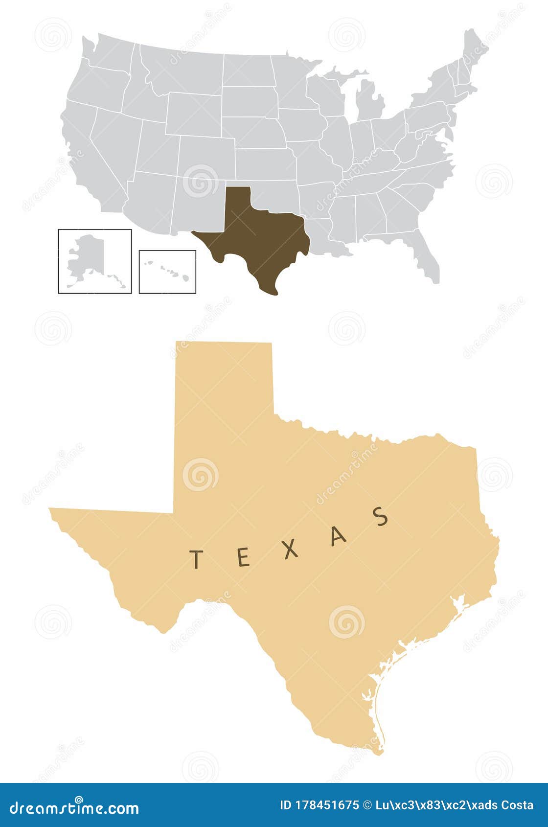 Texas State Map stock illustration. Illustration of graphic - 178451675