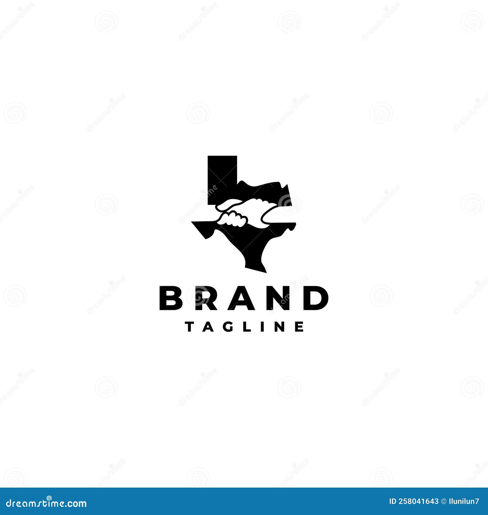 Two Hands Clasped Over Texas Map Logo Design Stock Vector ...