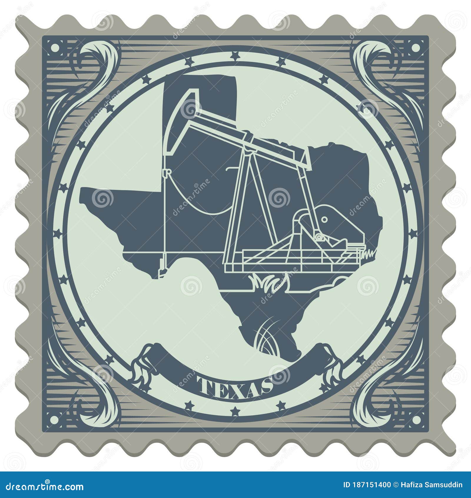 Texas State Postage Stamp. Vector Illustration Decorative Design Stock ...