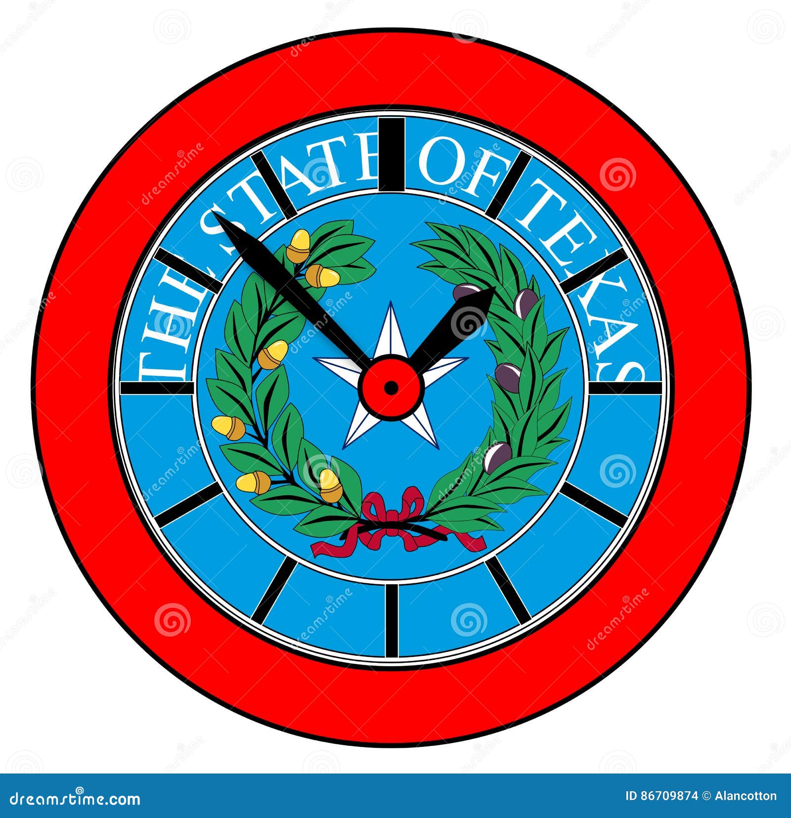 Texas State Seal Clock illustration de vecteur. Illustration du temps ...
