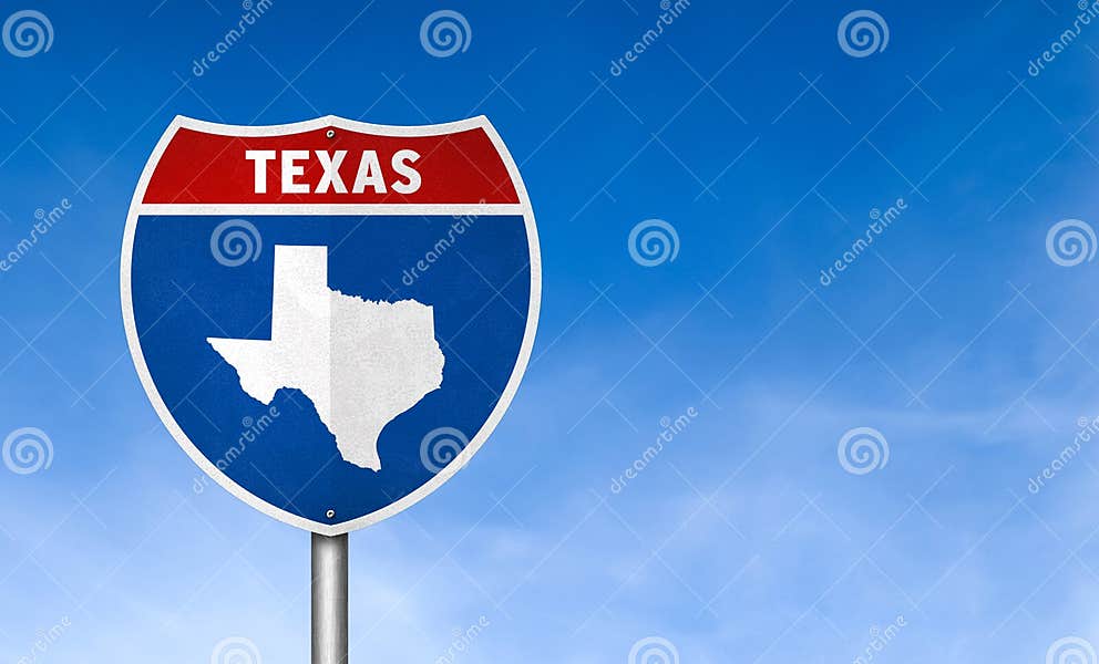 Texas State road sign stock illustration. Illustration of people ...
