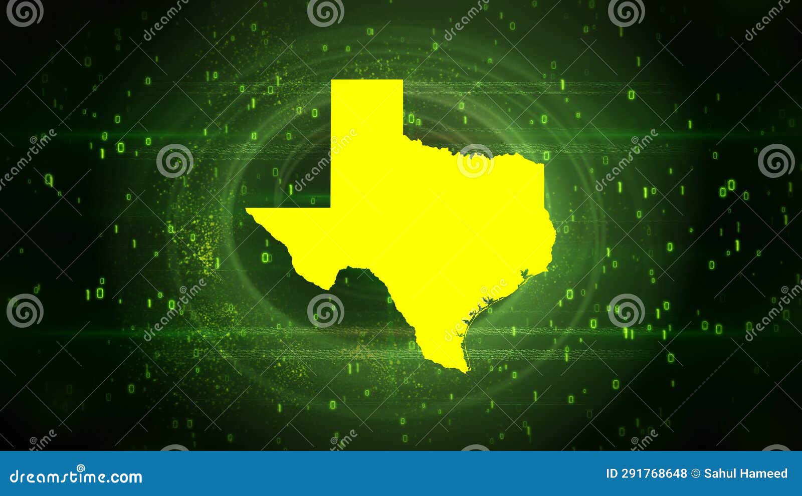 Texas State (USA) Map on Digital Background Stock Illustration ...