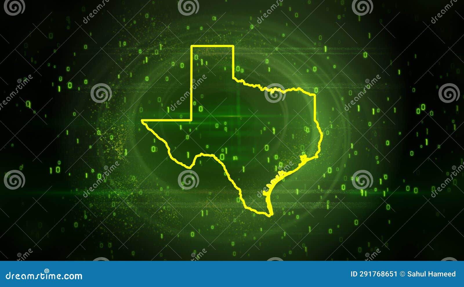 Texas State (USA) Map on Digital Background Stock Illustration ...