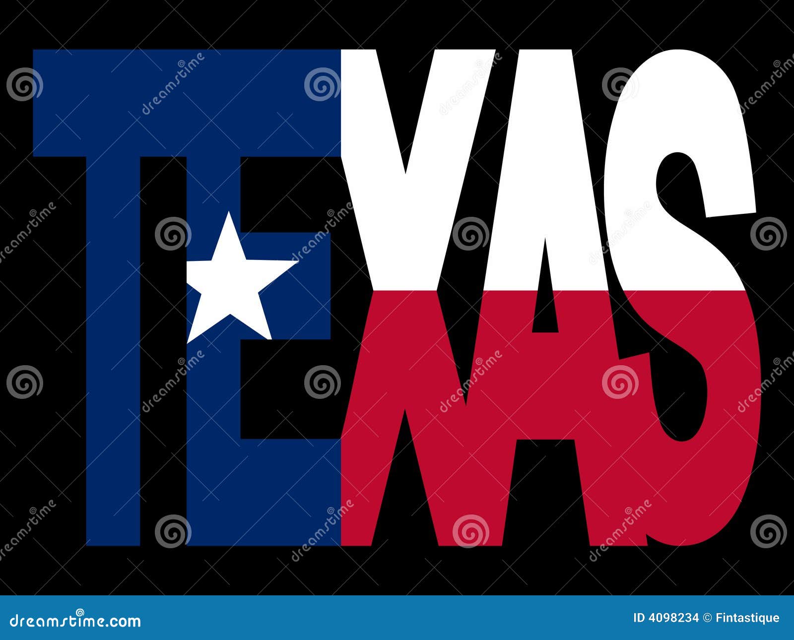 Texas Text with Flag stock vector. Illustration of flag - 4098234