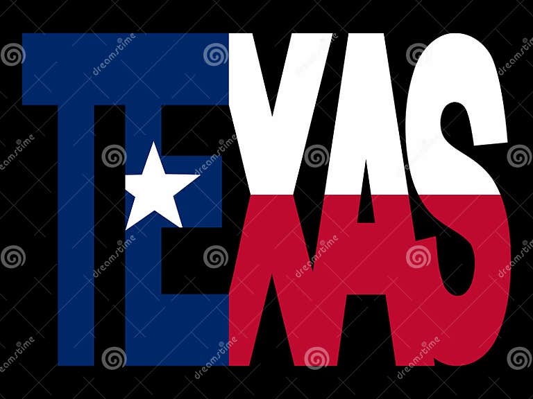 Texas Text with Flag stock vector. Illustration of flag - 4098234