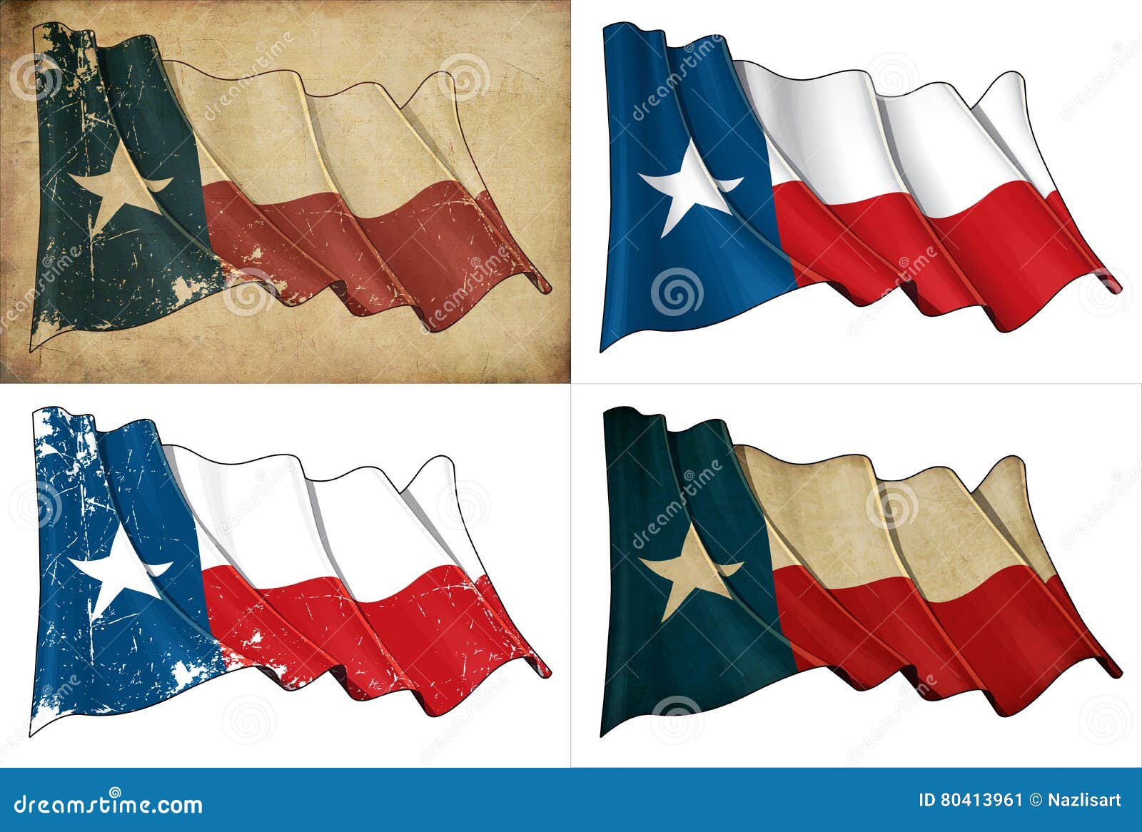 Texas Waving Flag Set stock illustration. Illustration of patriot ...
