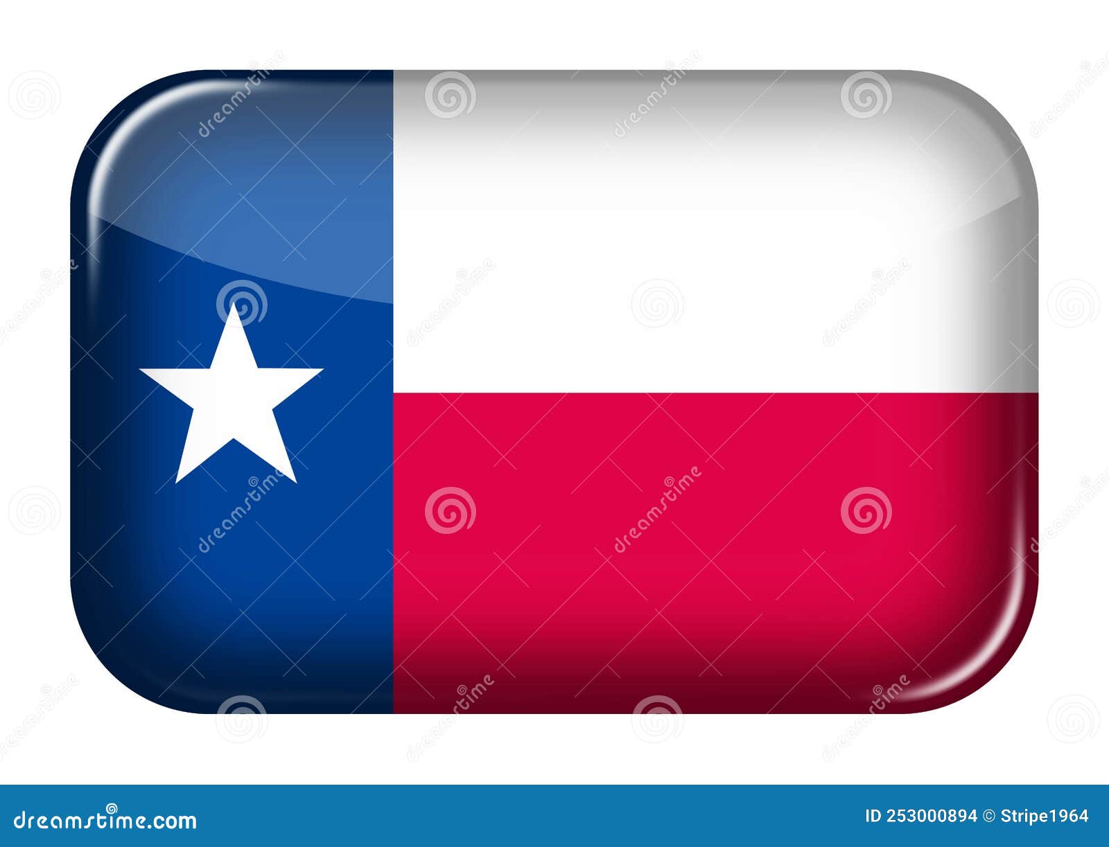 Texas Web Icon Rectangle Button with Clipping Path 3d Illustration ...