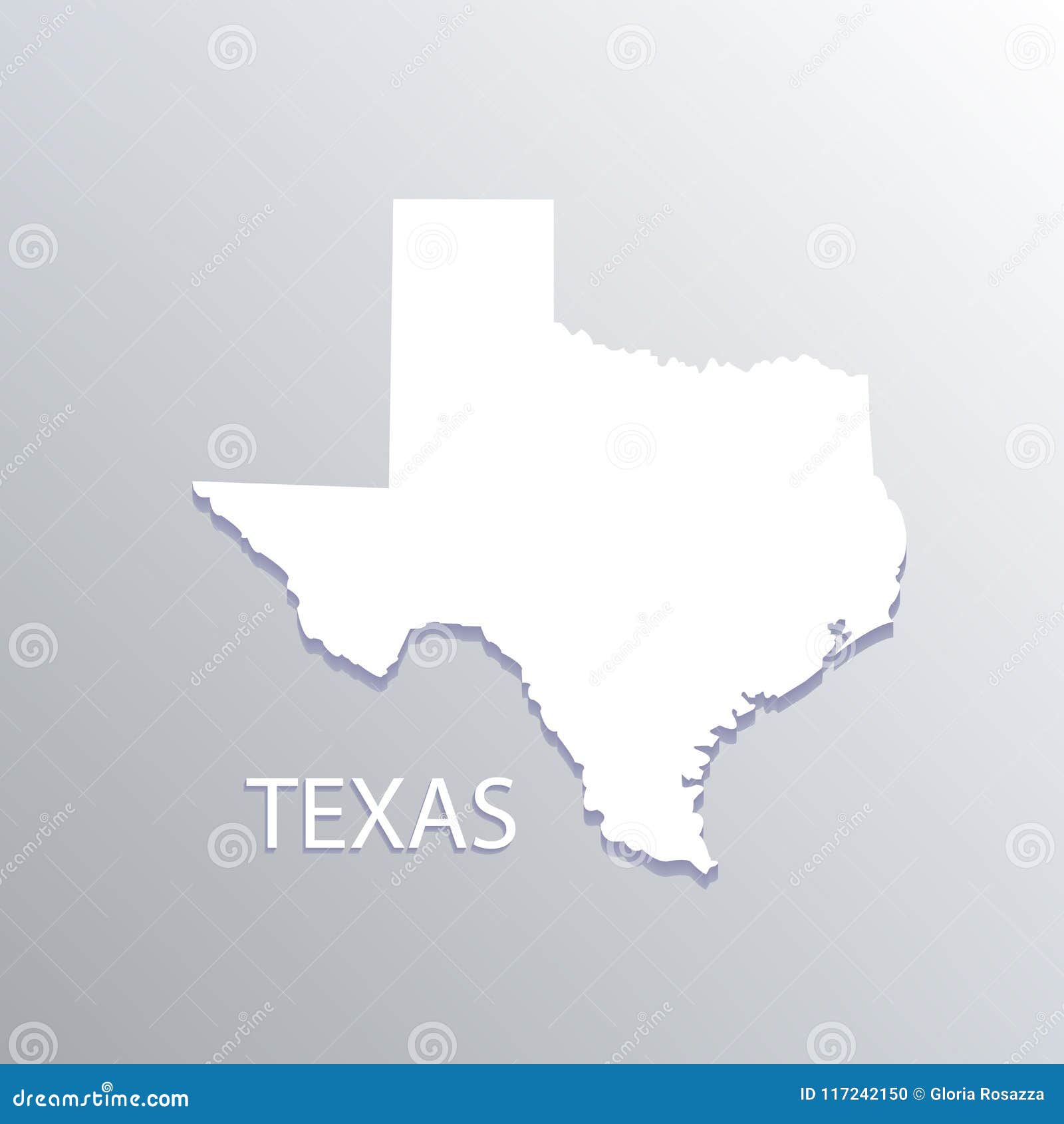 Texas White Map Vector Illustration Design Id Card Image Stock Vector ...