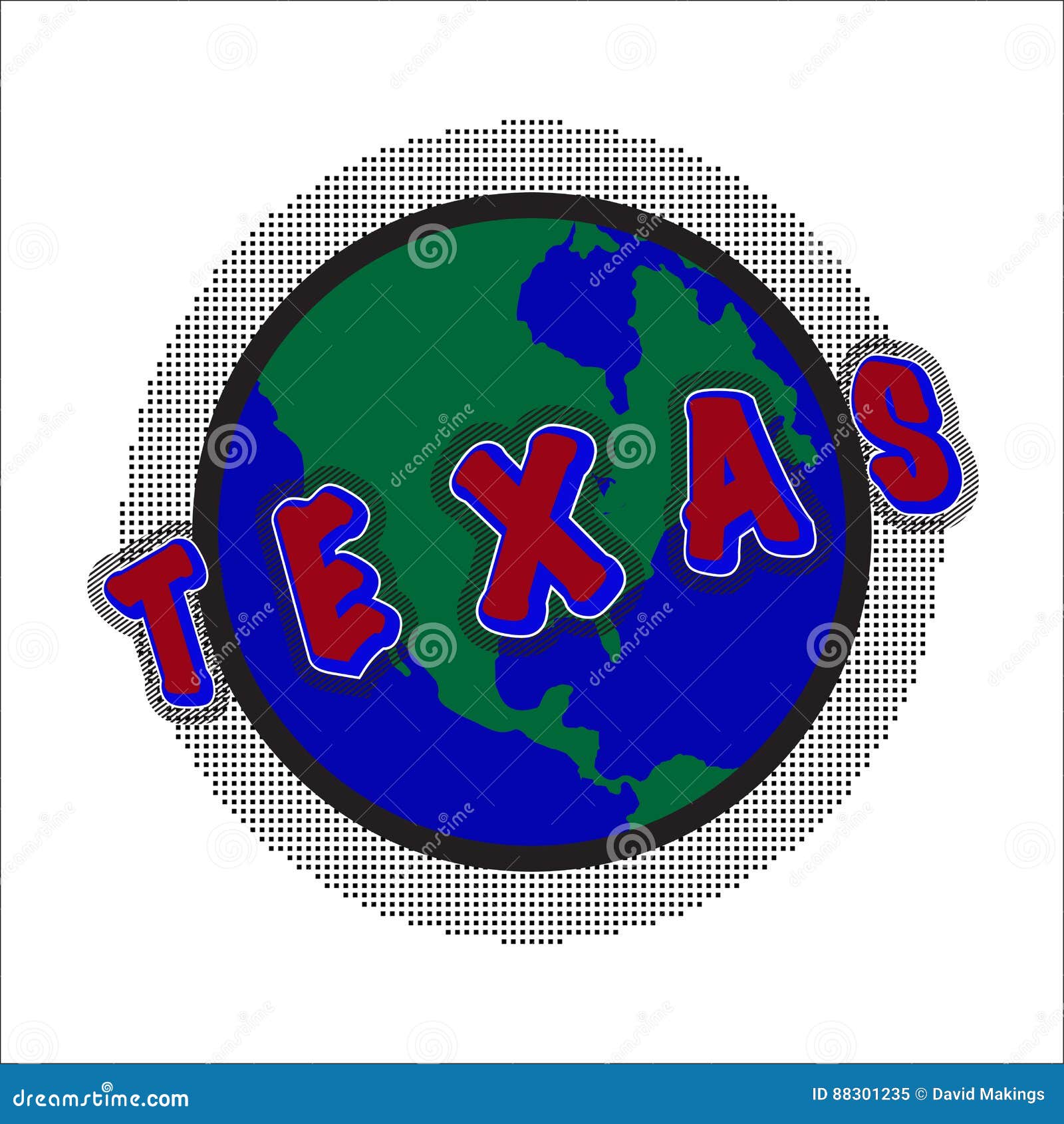 Texas World Icon illustration stock. Illustration du texas - 88301235