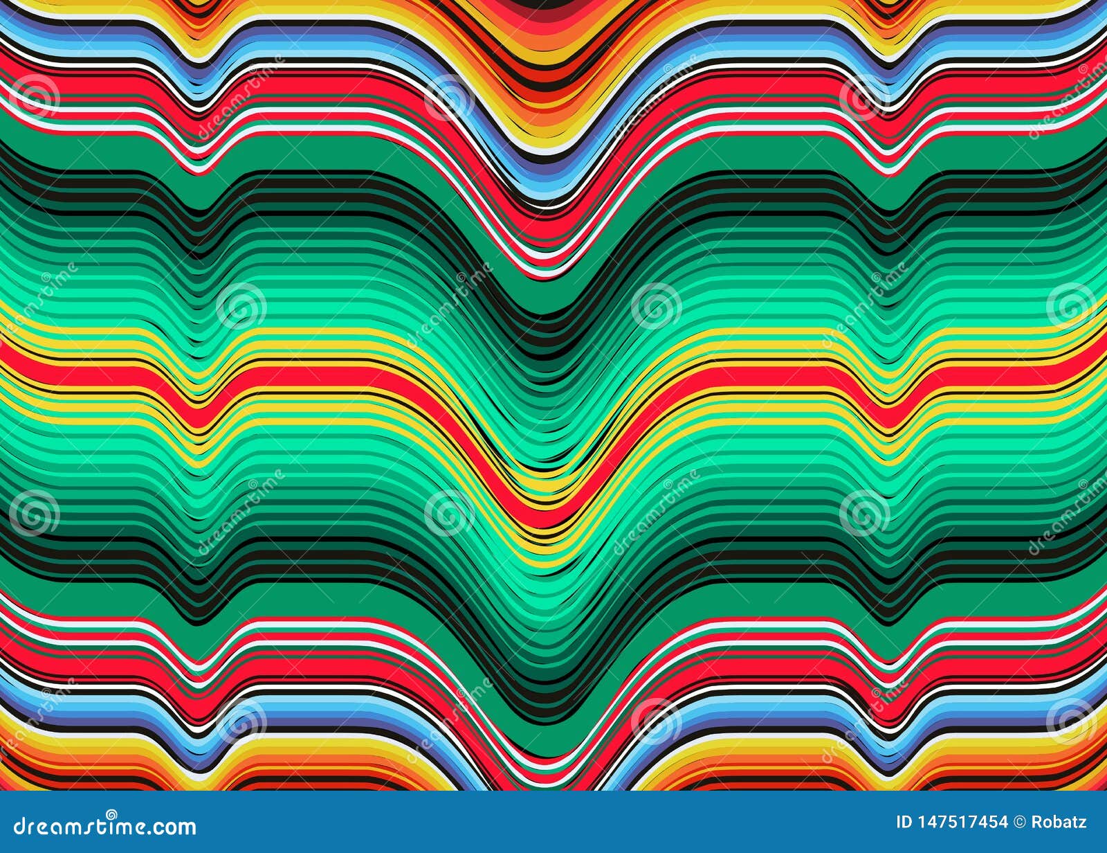 Mexican Blanket Stripes Multi Color Vector Striped Pattern. Typical ...