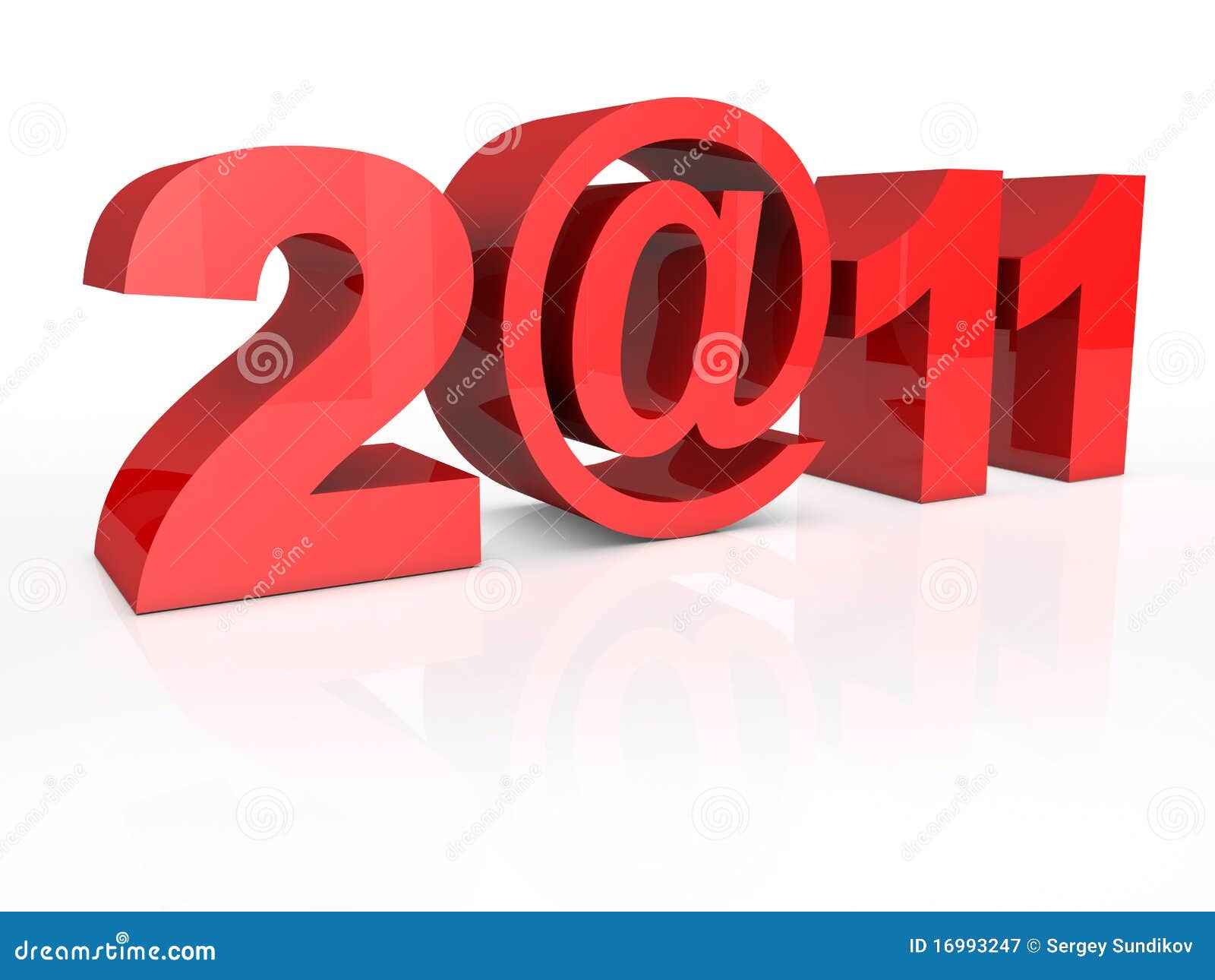 Text 2@11 2011 Isolated on White Background Stock Illustration ...