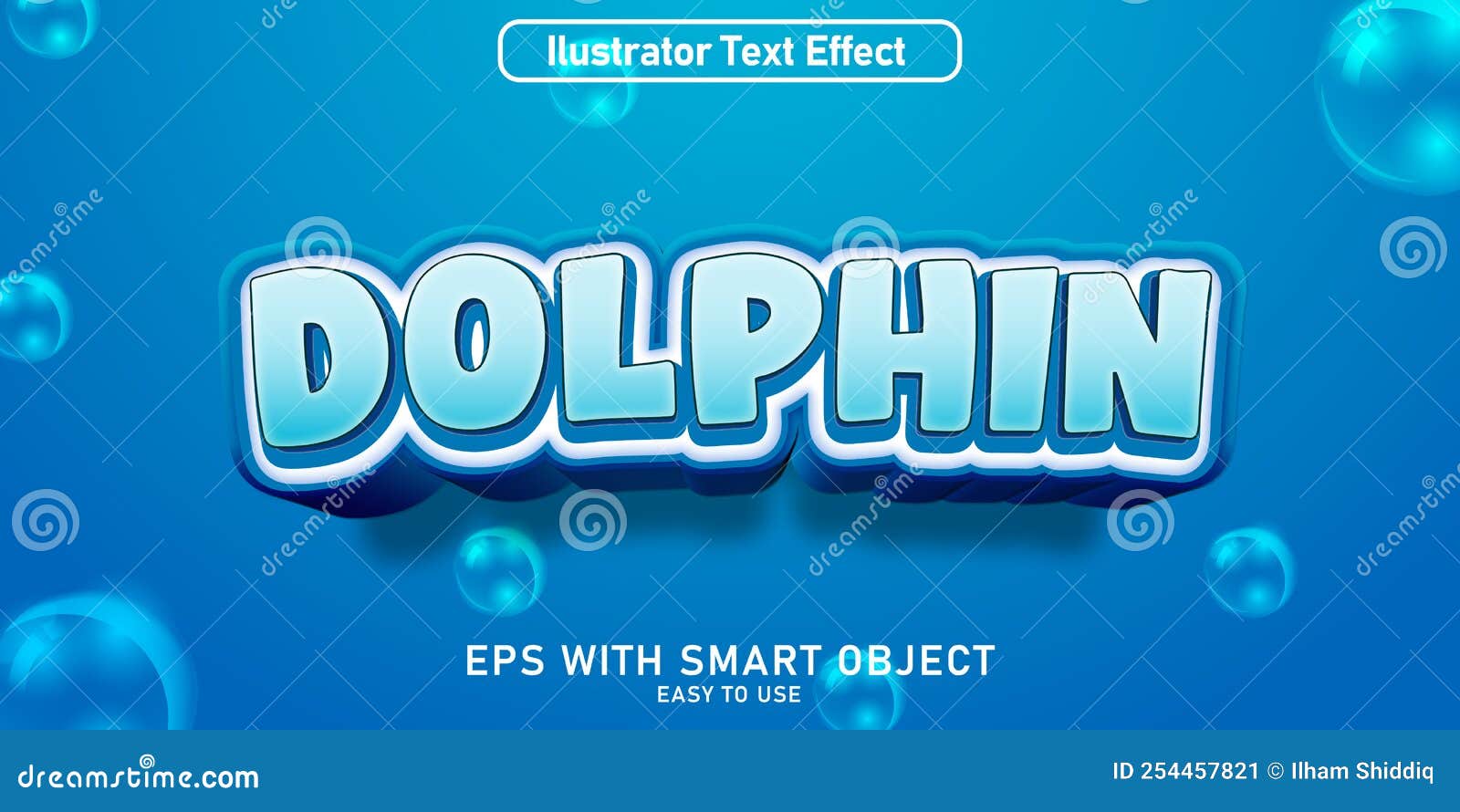 TEXT EFFECT DOLPHIN stock image. Illustration of bold - 254457821