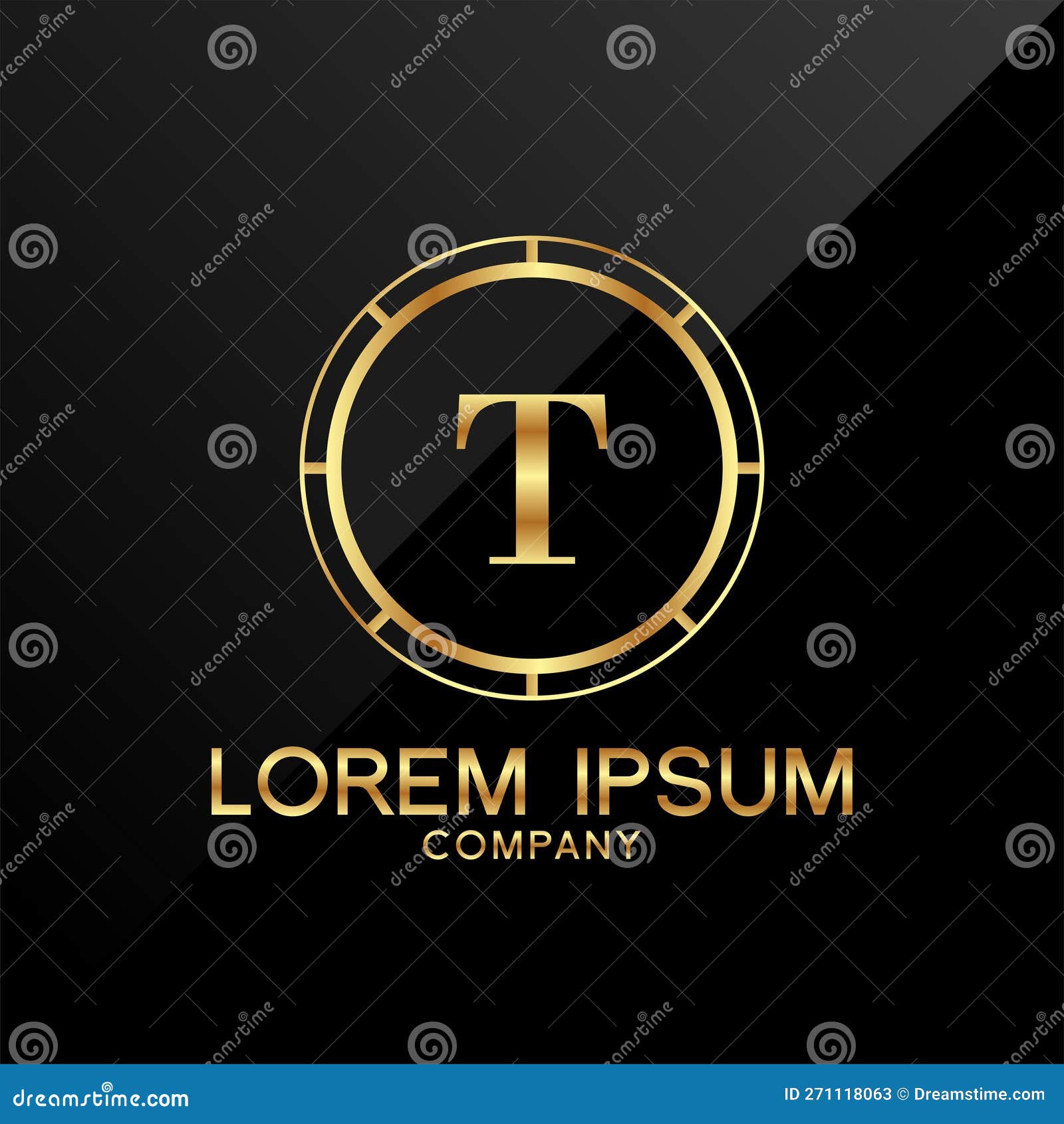 T Letter Alphabet Luxury Gold Logo Stock Illustration - Illustration of ...