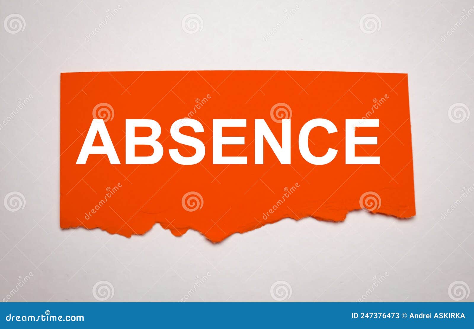 The Text Absence Appearing Behind Torn Brown Paper Stock Image - Image ...