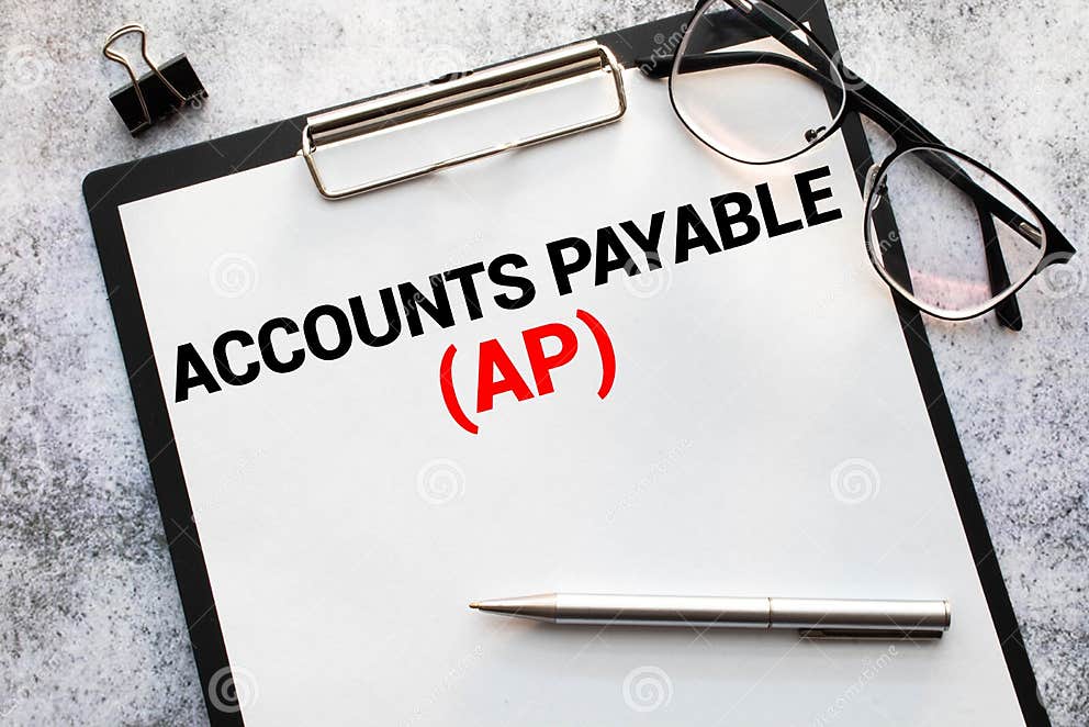 Text Accounts Payable - AP on White Paper, Concept Stock Image - Image ...