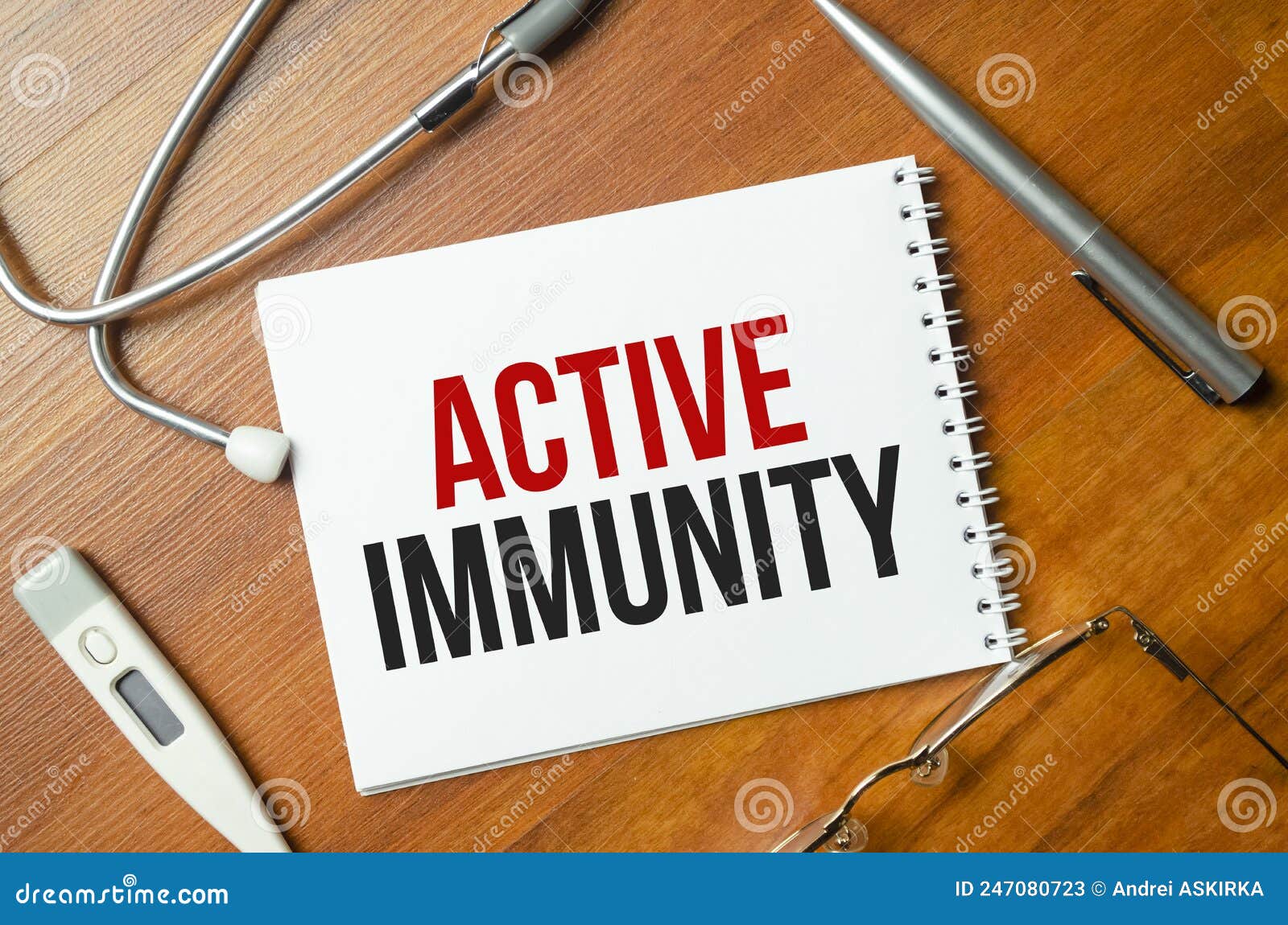 The Text ACTIVE IMMUNITY is Written on a White Sheet Stock Image ...