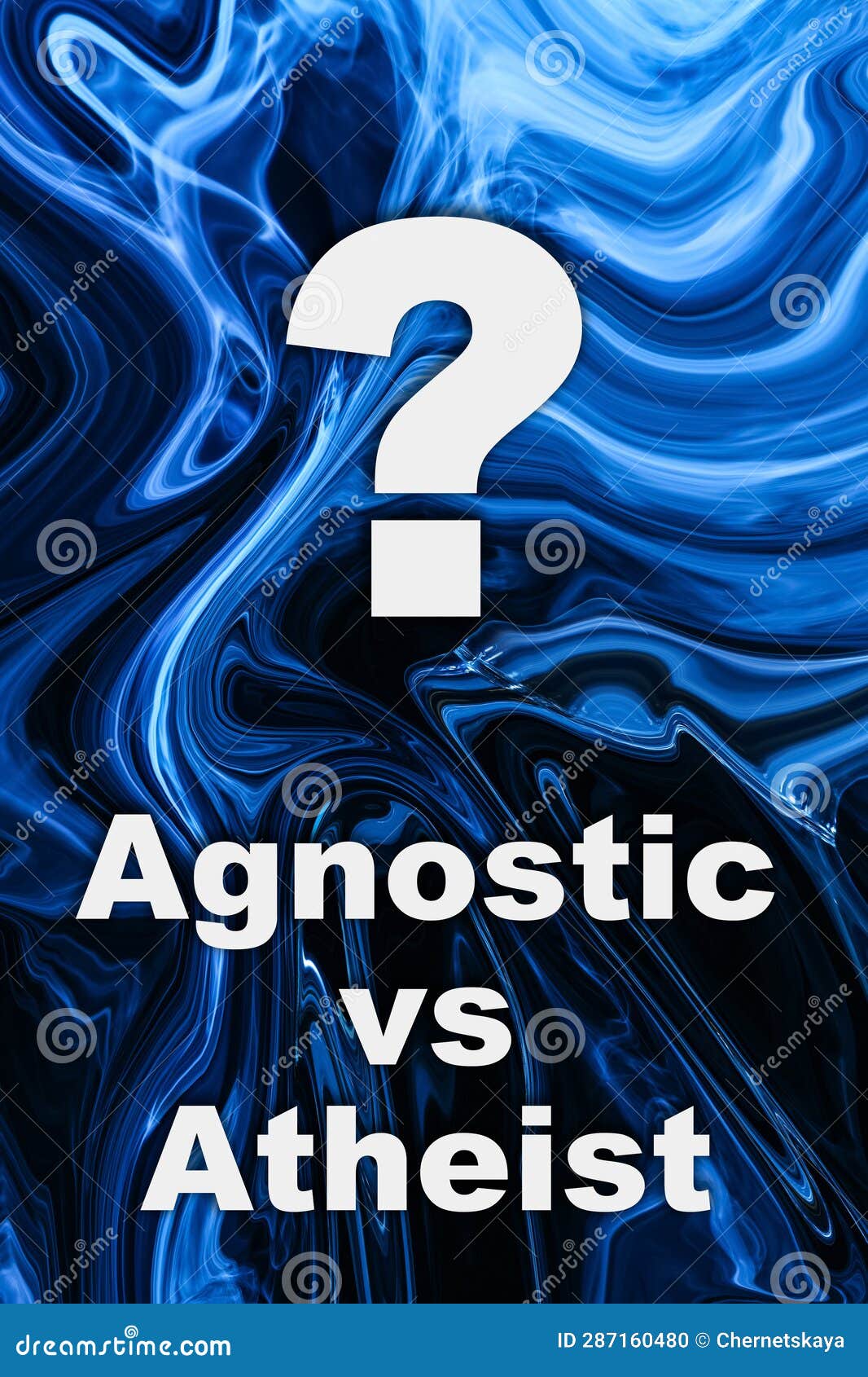 Text Agnostic Vs Atheist And Question Mark On Stained Color Background ...