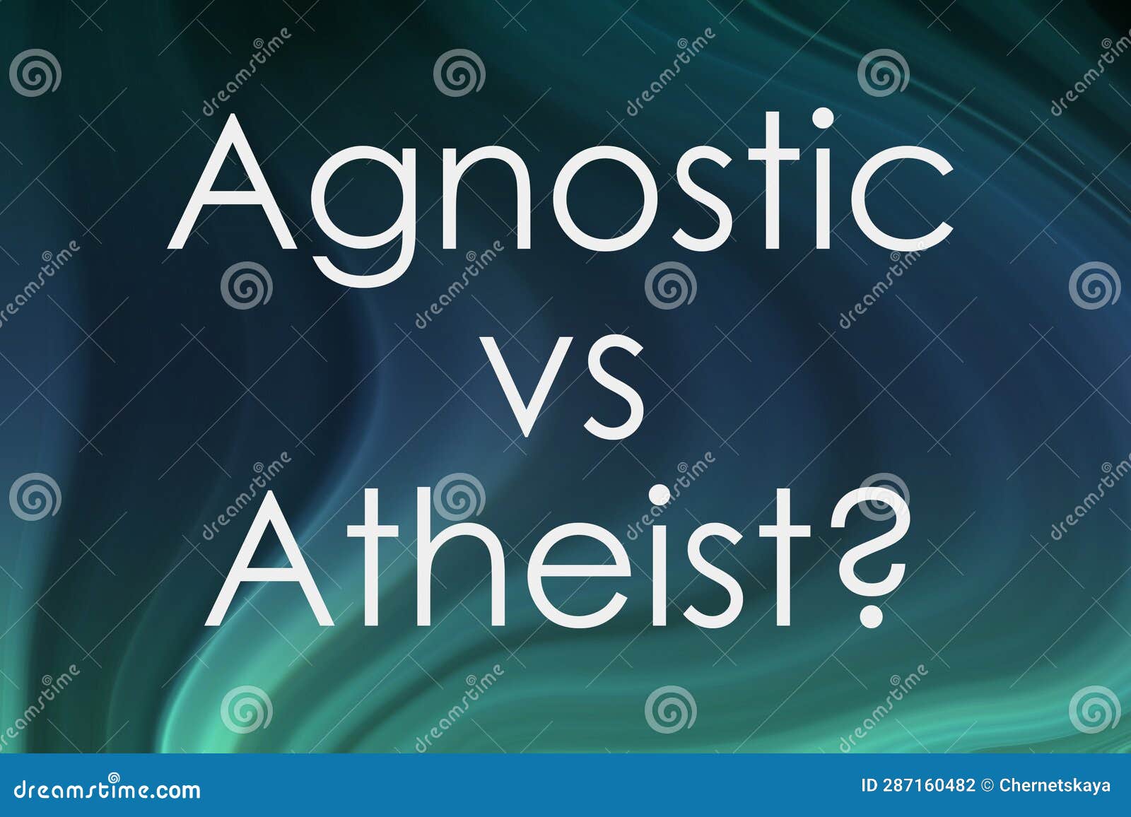 Text Agnostic Vs Atheist And Question Mark On Stained Color Background ...