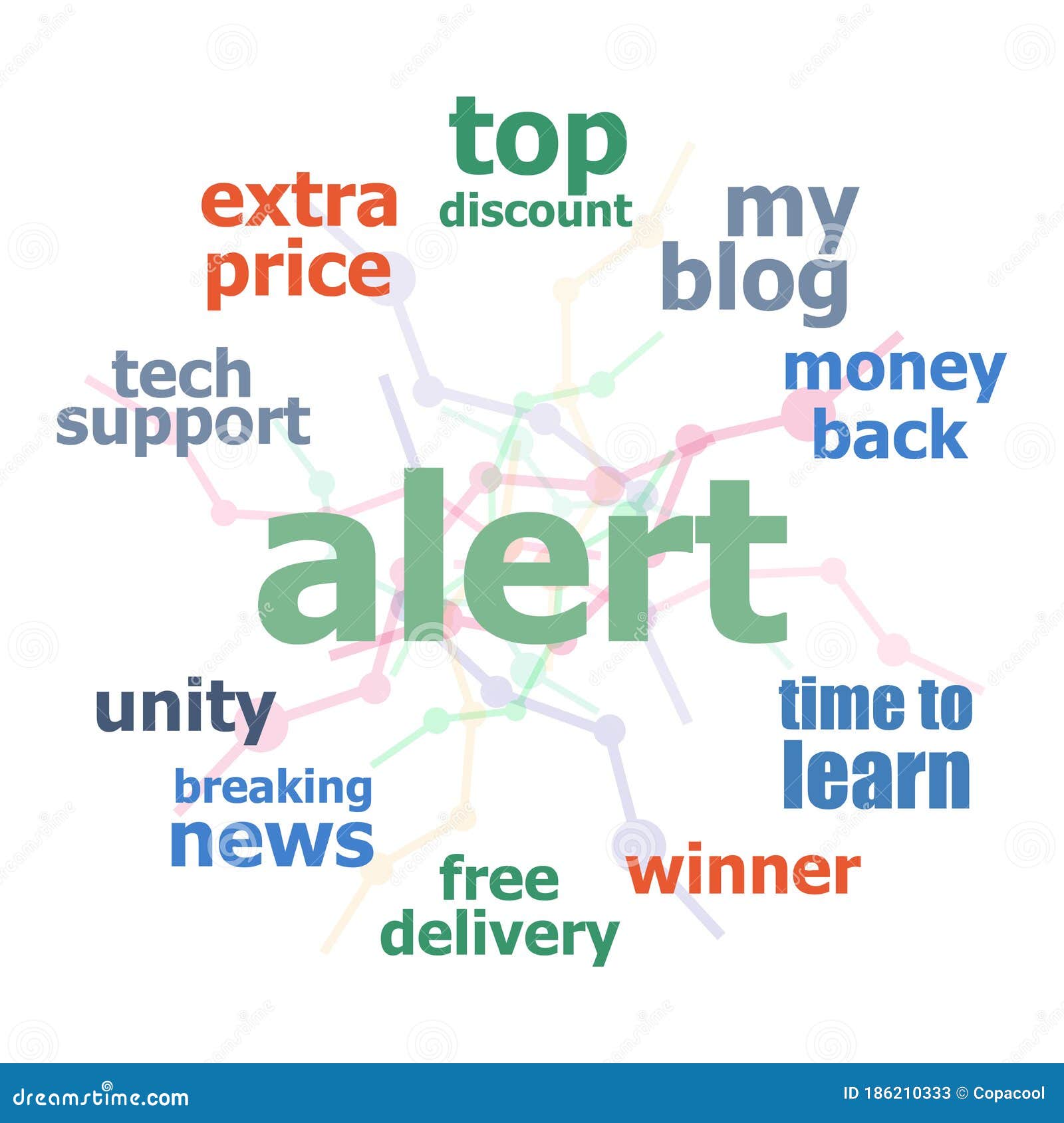 Text Alert. Security Concept . Word Cloud Collage Stock Illustration ...