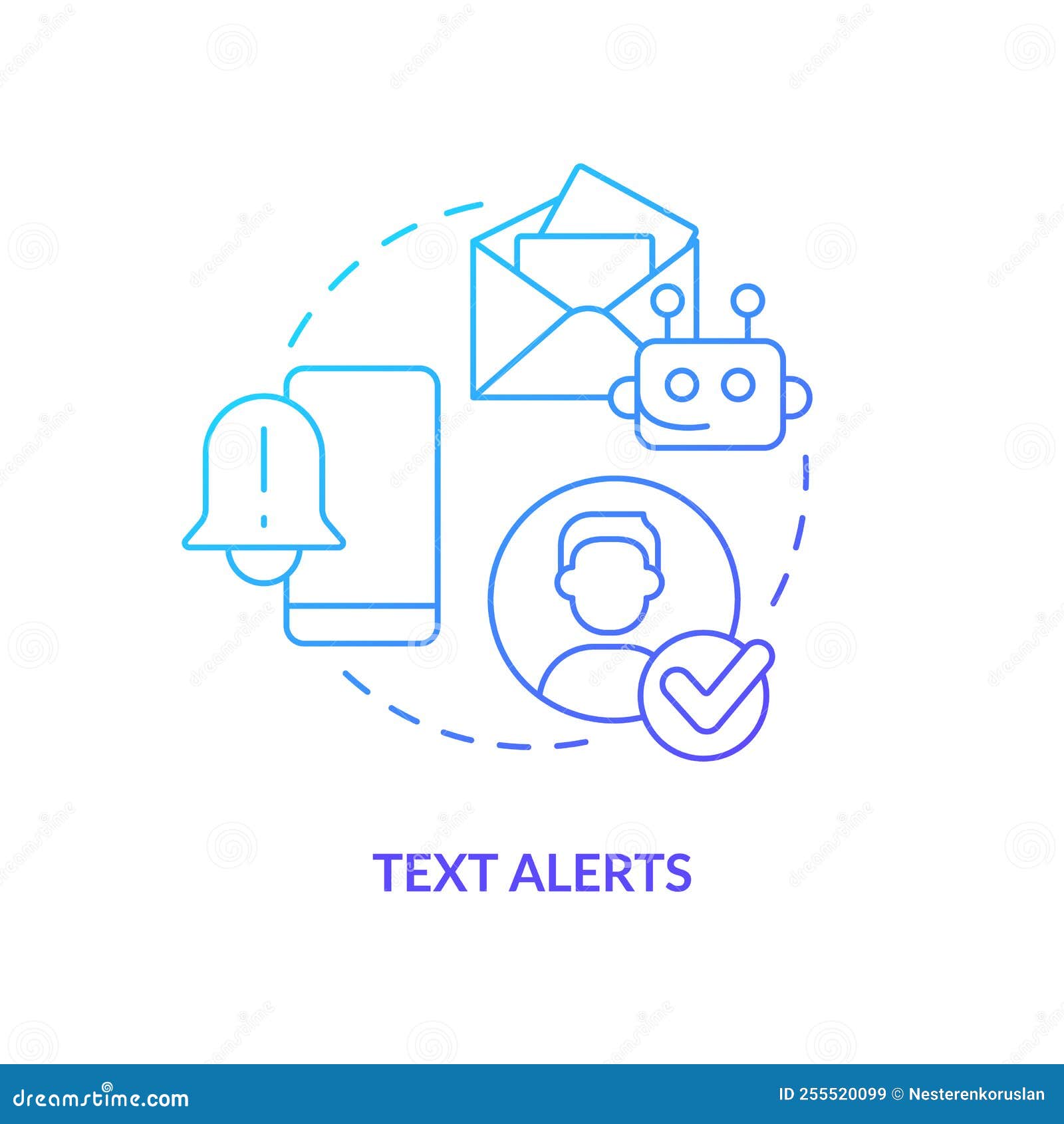 Text Alerts Blue Gradient Concept Icon Stock Vector - Illustration of ...