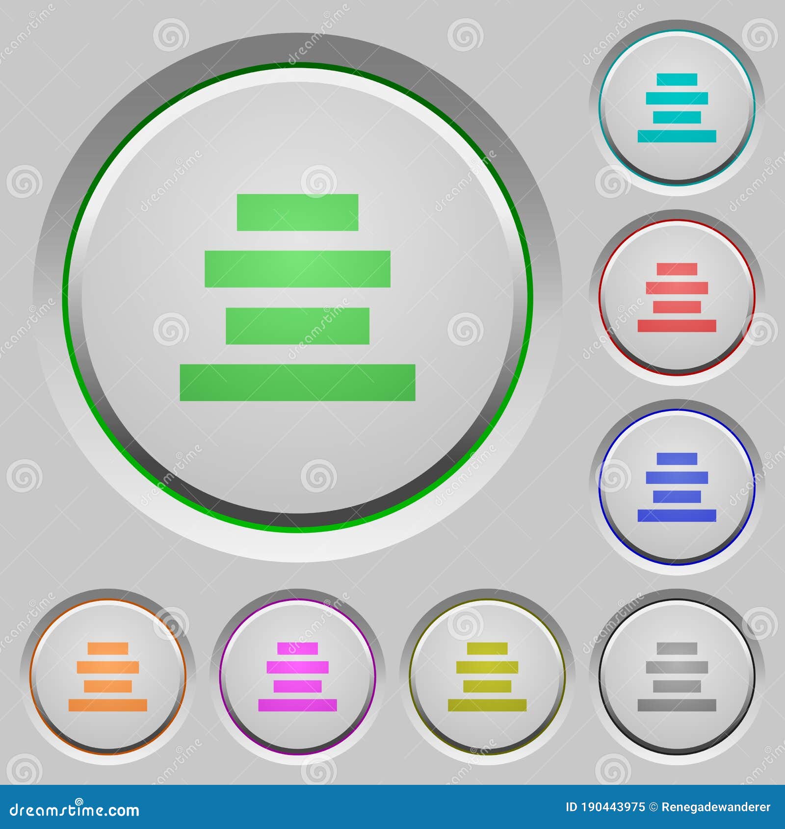 Text Align Center Push Buttons Stock Vector - Illustration of writing ...