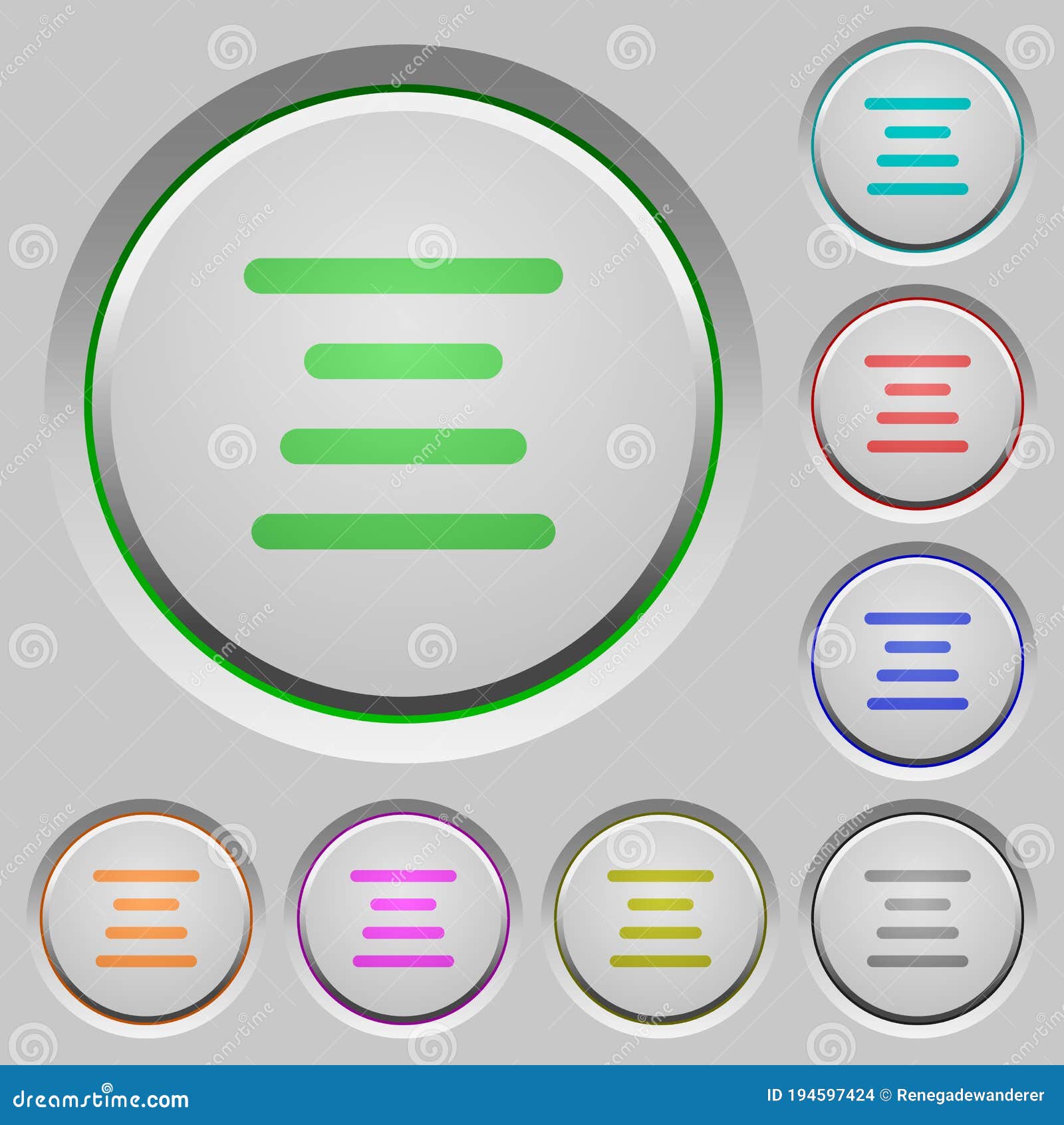 Text Align Center Push Buttons Stock Vector - Illustration of text ...