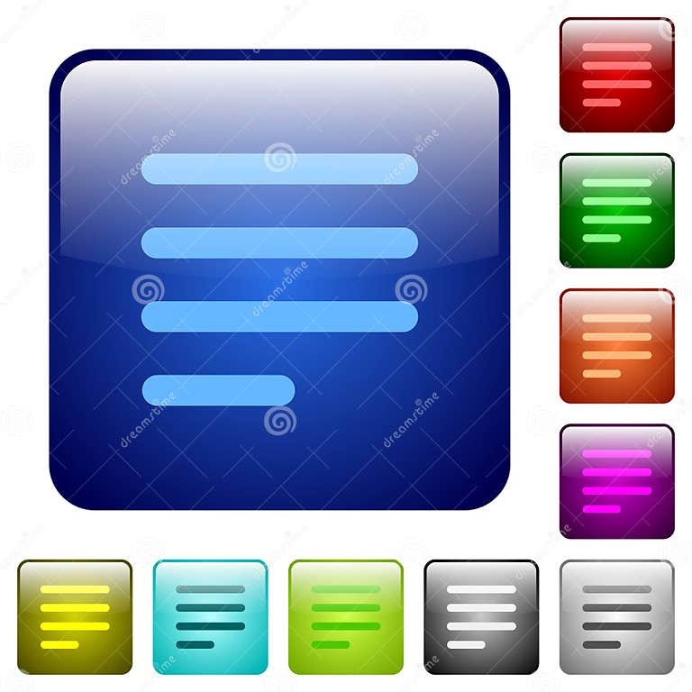 Text Align Justify Last Row Left Color Square Buttons Stock Vector - Illustration of typographic ...