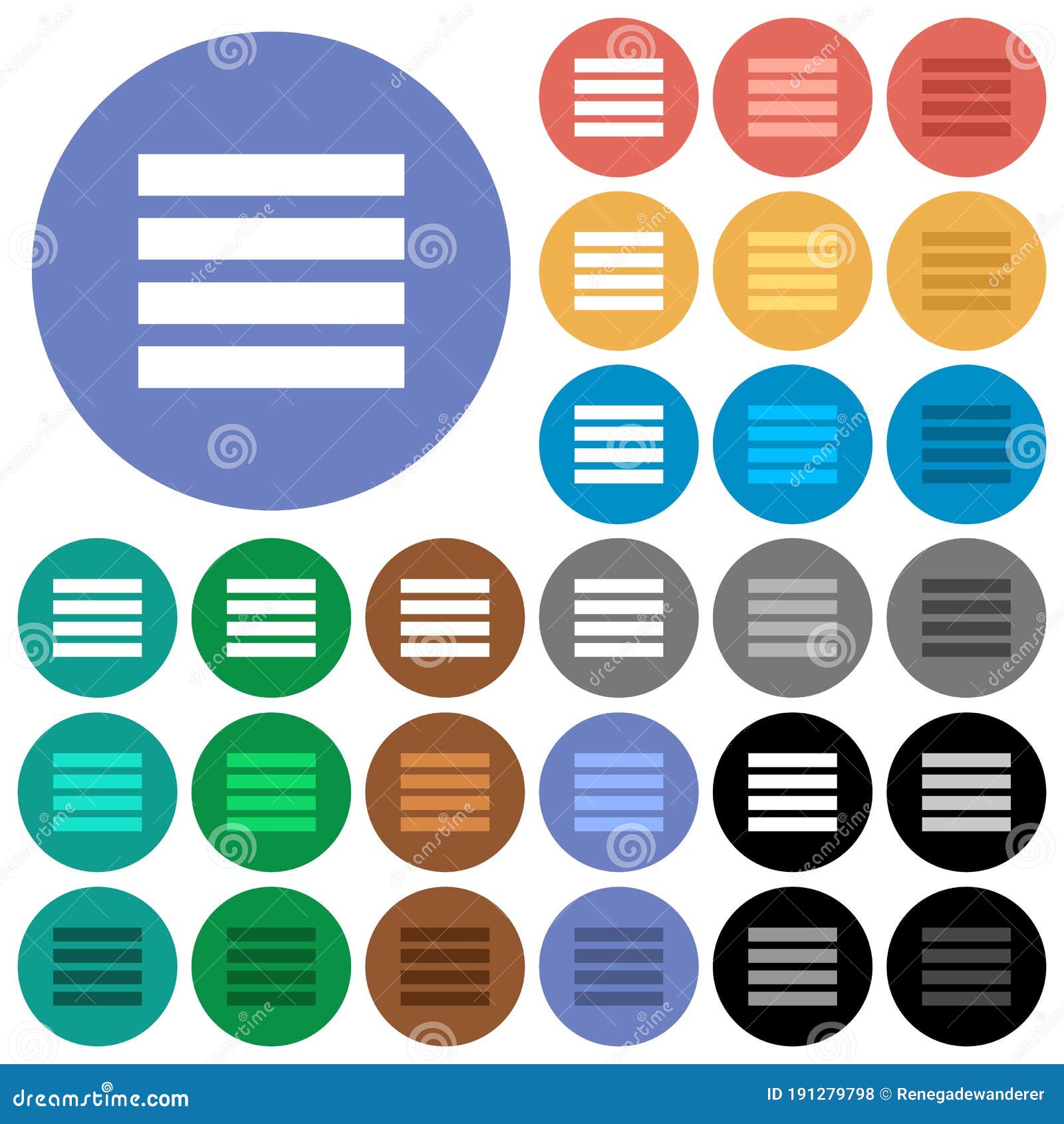 Text Align Justify Round Flat Multi Colored Icons Stock Vector - Illustration of writing, icons ...