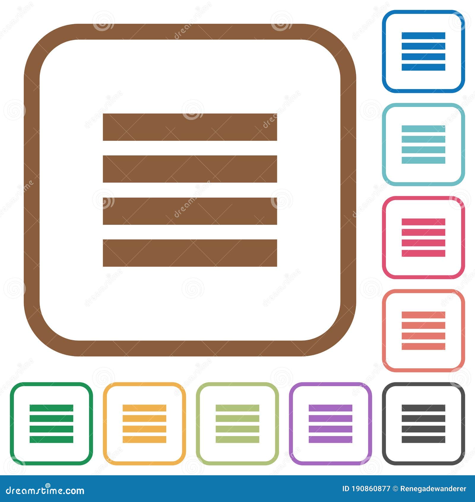 Align Justify Icon Of 3 Types Color, Black And White, Outline. Isolated ...