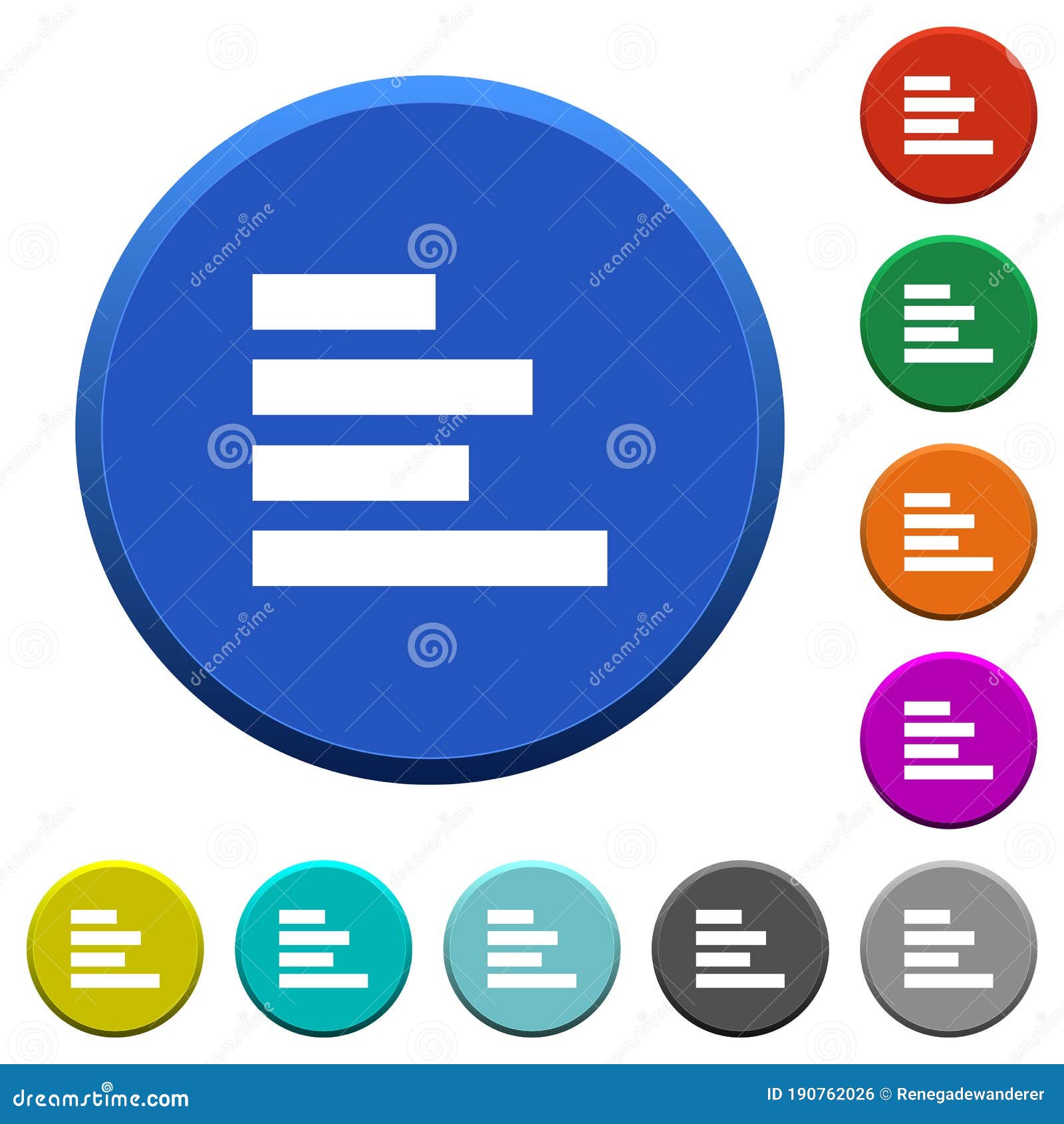 Text Align Left Beveled Buttons Stock Vector - Illustration of leftward ...